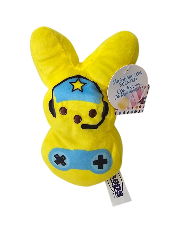 6in Peeps Yellow Gamer Bunny Plush Cotton Candy Scented - Easter Basket ...