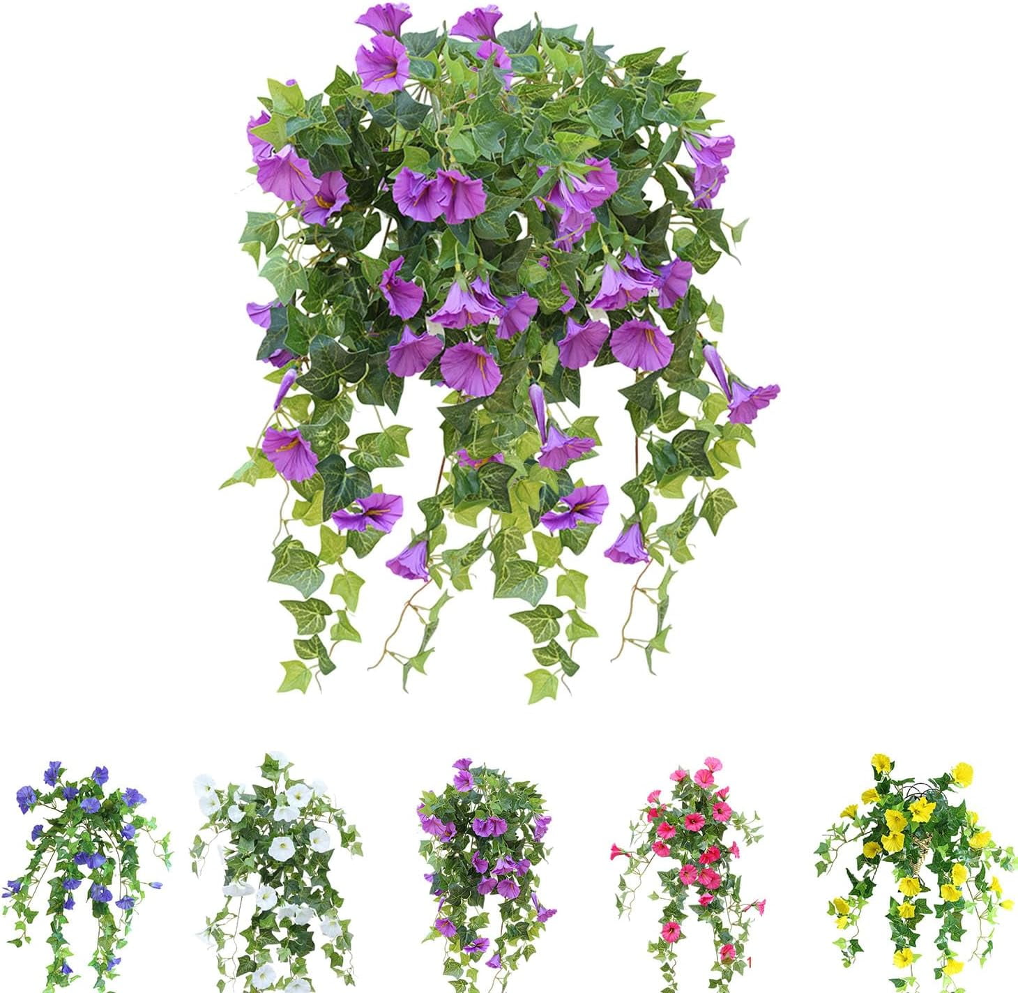6in Uv Simulation Artificial Flower, Bunches Artificial Morning Glories ...
