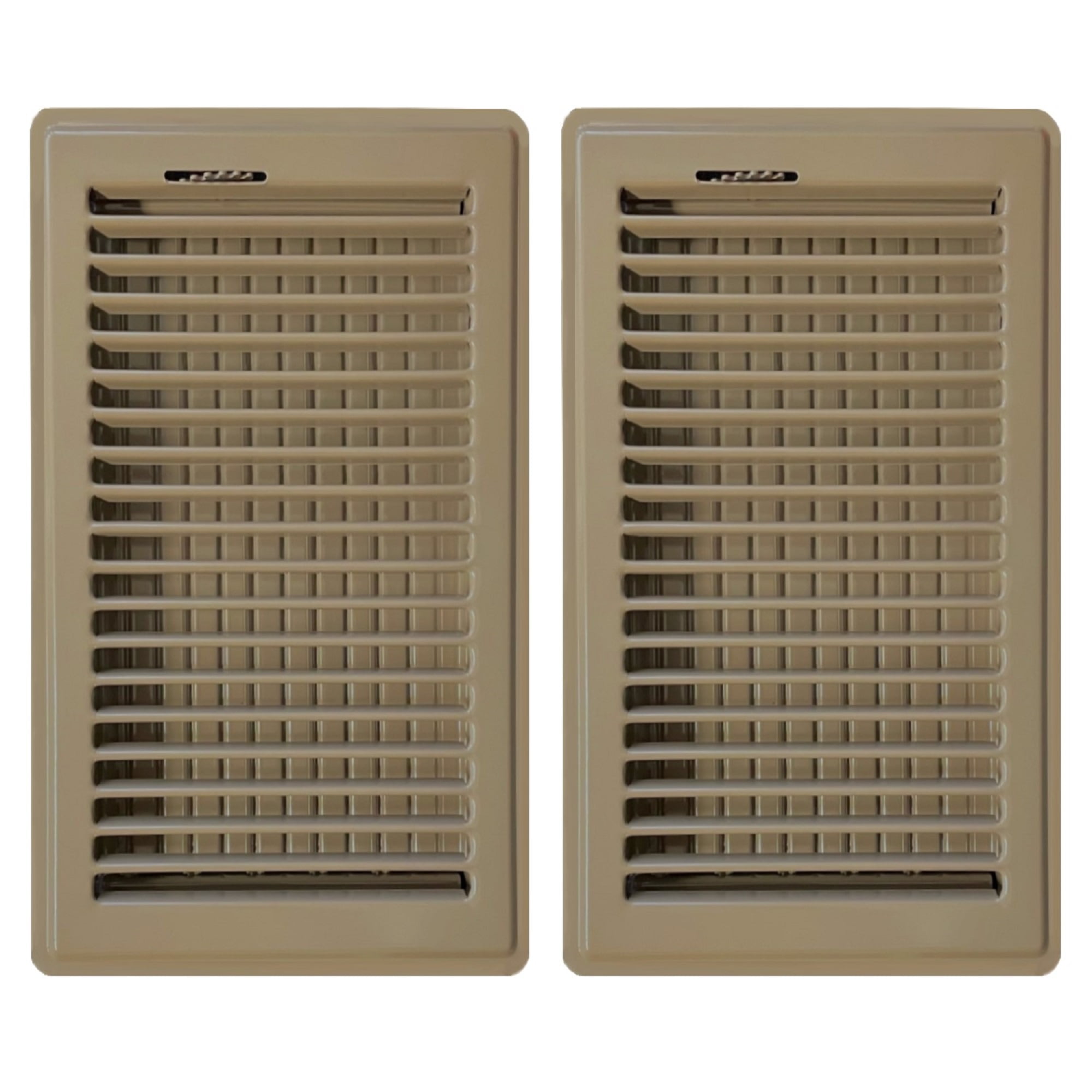 6in x 12in Basic Brown Metal Heating and Cooling Floor Louvered ...