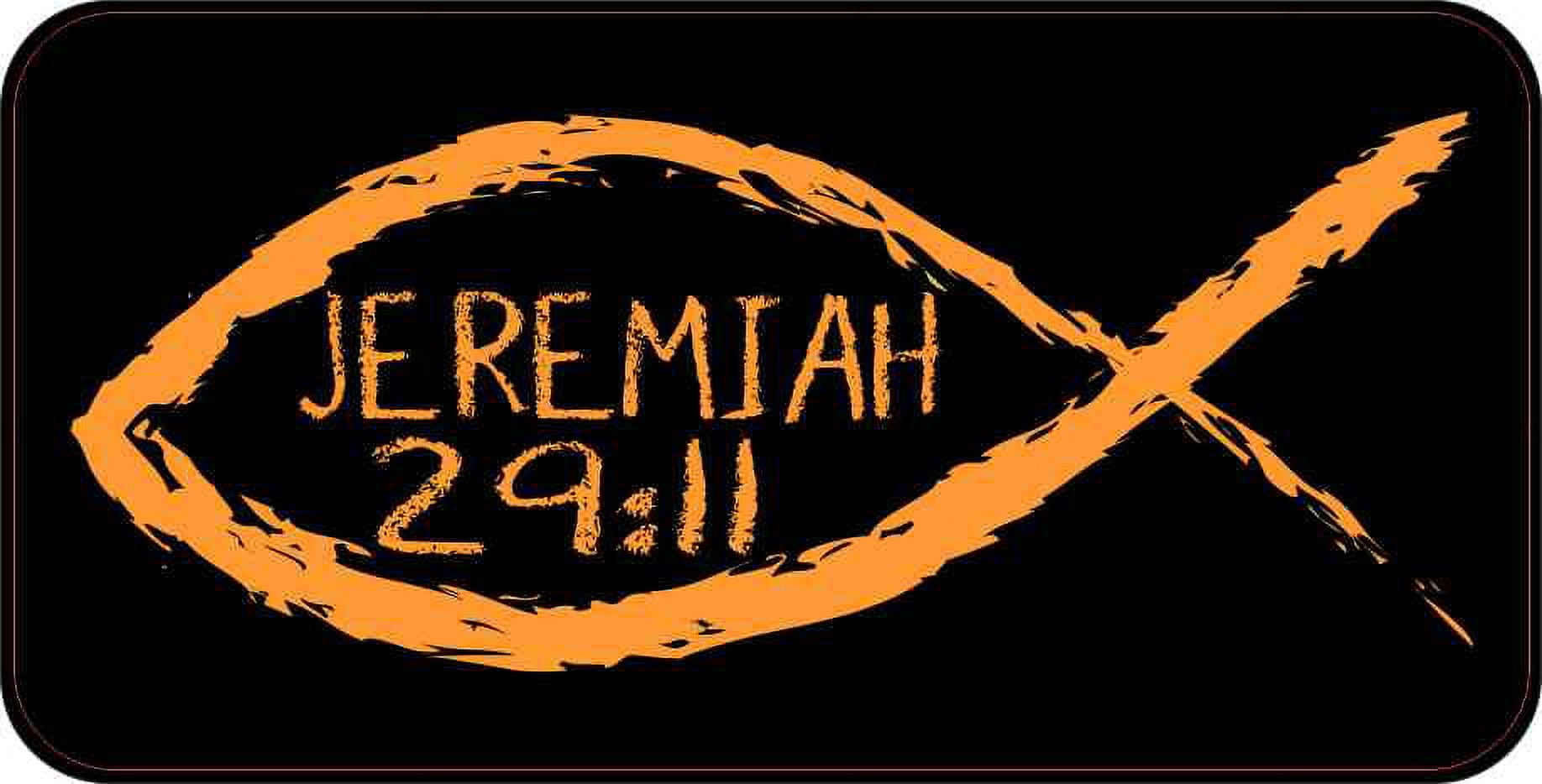 6in x 3in Christian Fish Jeremiah 29:11 Sticker - Walmart.com