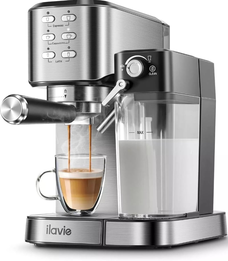 6in1 Automatic Espresso Coffee Machine with Milk Frother Cappuccino ...