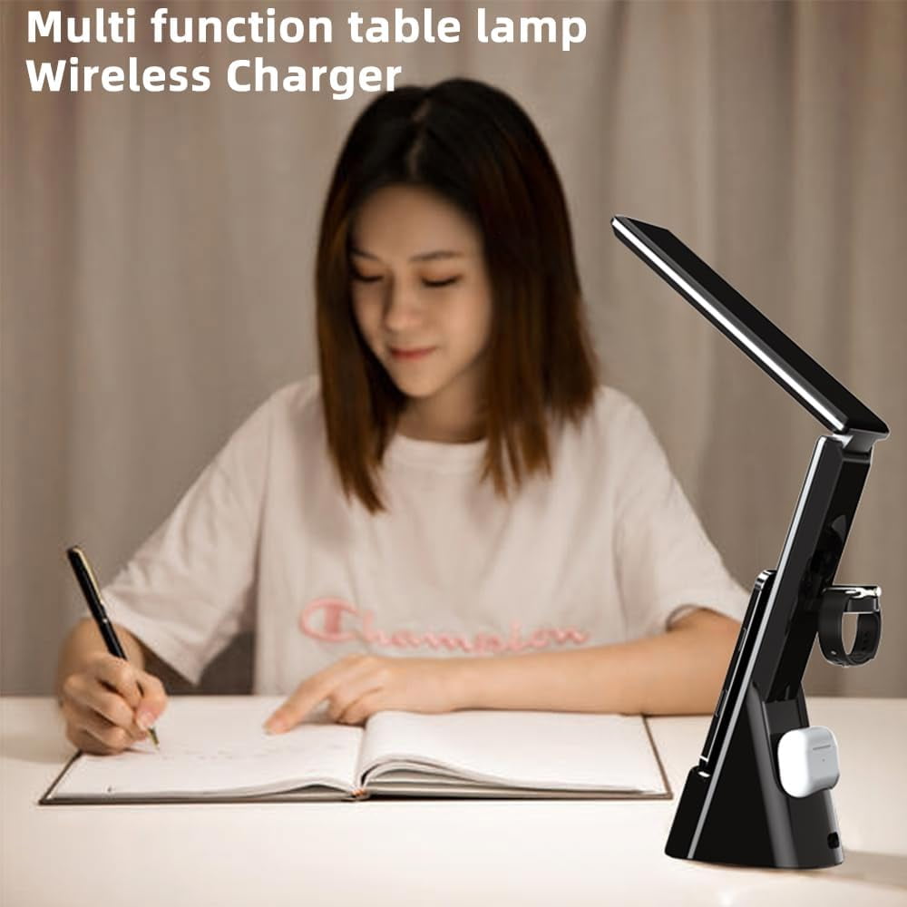 6in1 Multifunctional Foldable LED Table Lamp with Wireless Charger ...