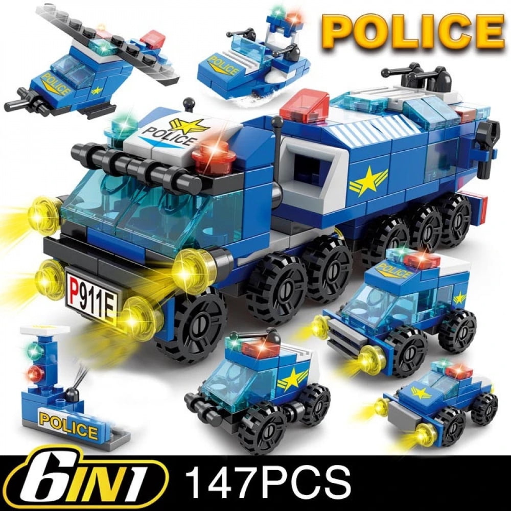 6in1 NEW Police Sports Car Fire Engineering Engine Mini Loader Truck ...
