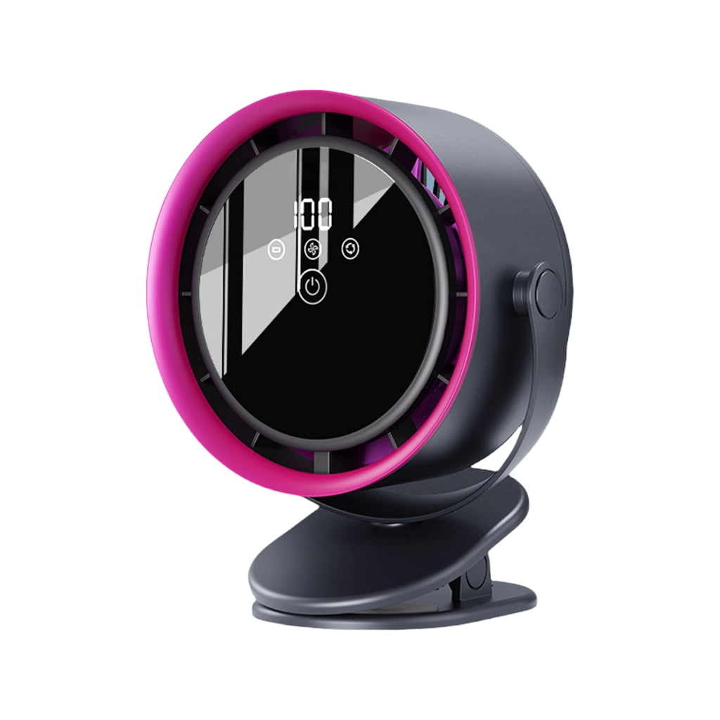 6inch Desk Fan LED Electronic Display with 5 Adjustable Speeds Clip ...