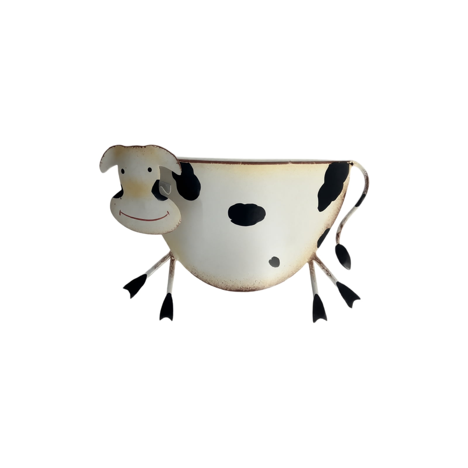 6inch Hand-Painted Cow Wall Hanging Planter, Colorful Metal Decorative ...