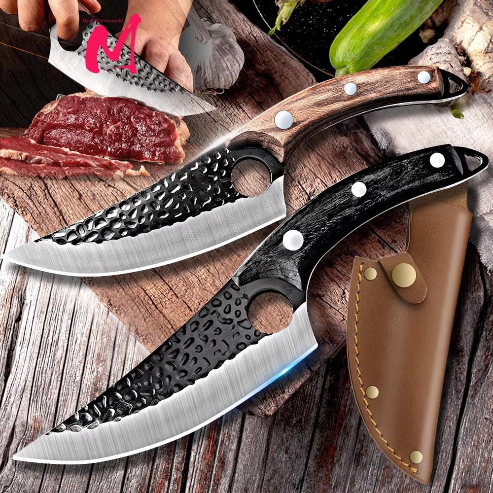 6inch Handmade Forged Meat Cleaver Knife Kitchen Knife Stainless Steel ...