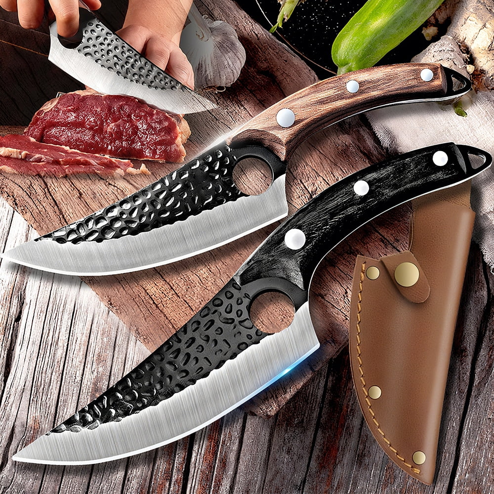 Meat Cleaver Knife Handmade Forged Butcher Knife for Kitchen Stainless ...