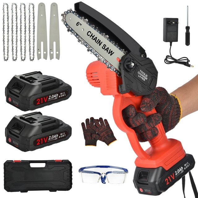 6inch Mini Chainsaw Tree Cutter Cordless Chain Saws Electric Wood ...