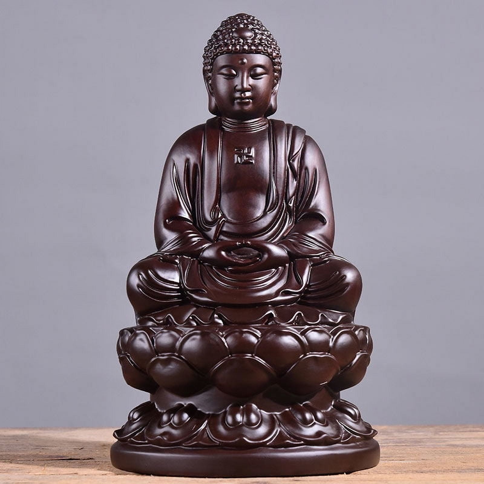 6inch Wooden Shakyamuni Statue Safflower Solid Wood Black Sandalwood ...
