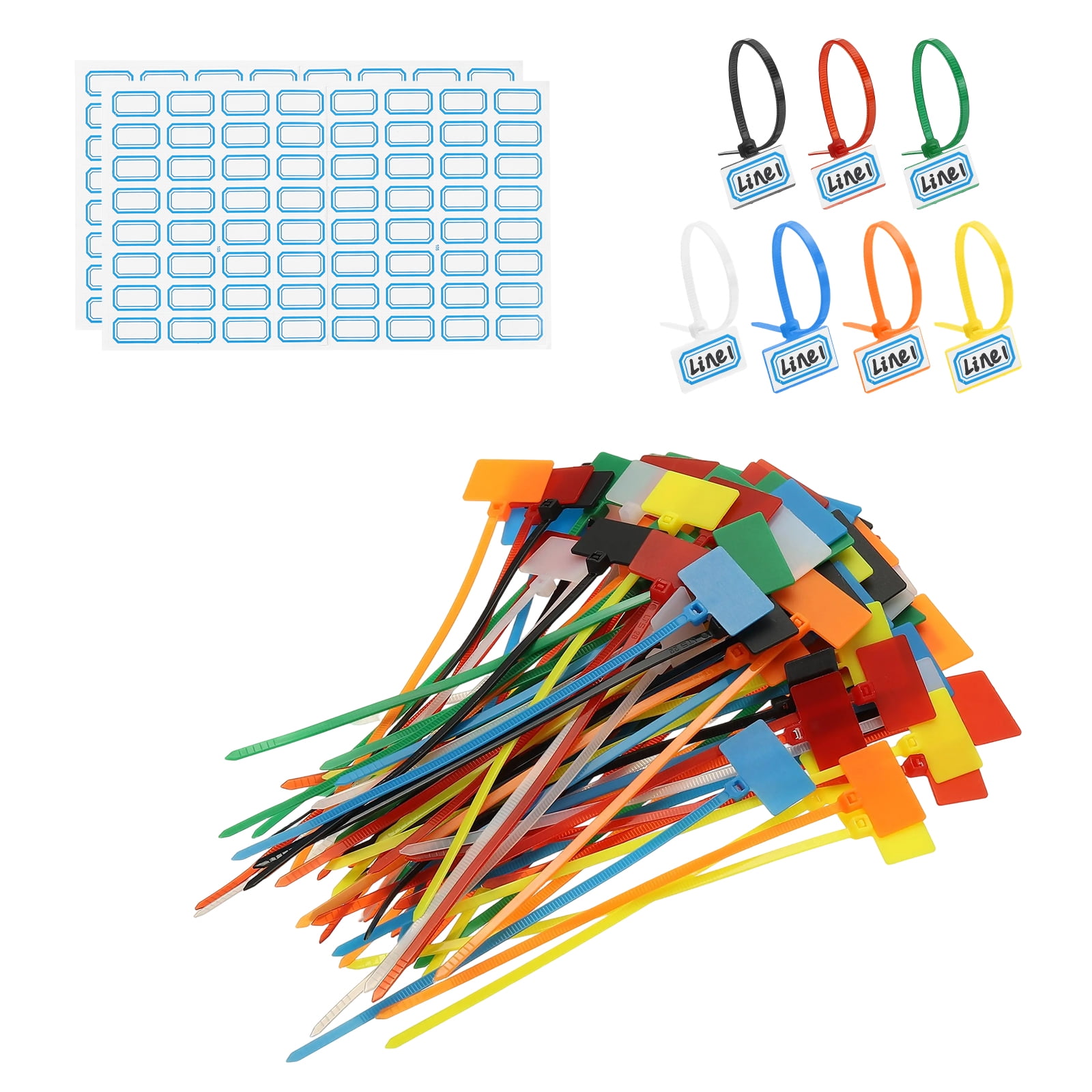 6inch Zip Ties, 100pcs Cable Ties Tags Nylon Wire Marking Label Self ...