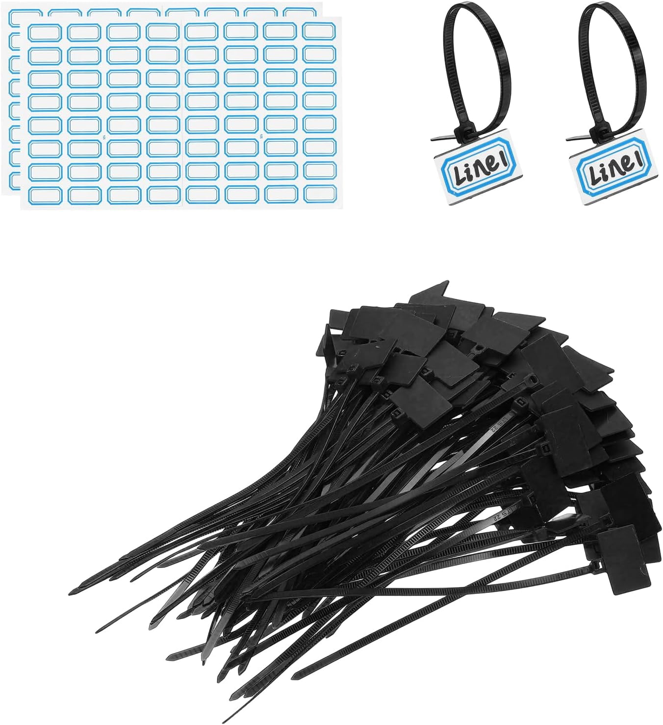 6inch Zip Ties, 100pcs Cable Ties Tags Nylon Wire Marking Label Self ...