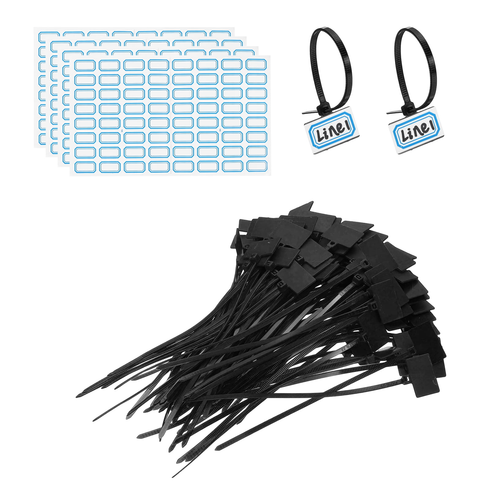 6inch Zip Ties, 200pcs Cable Ties Tags Nylon Wire Marking Label Self ...