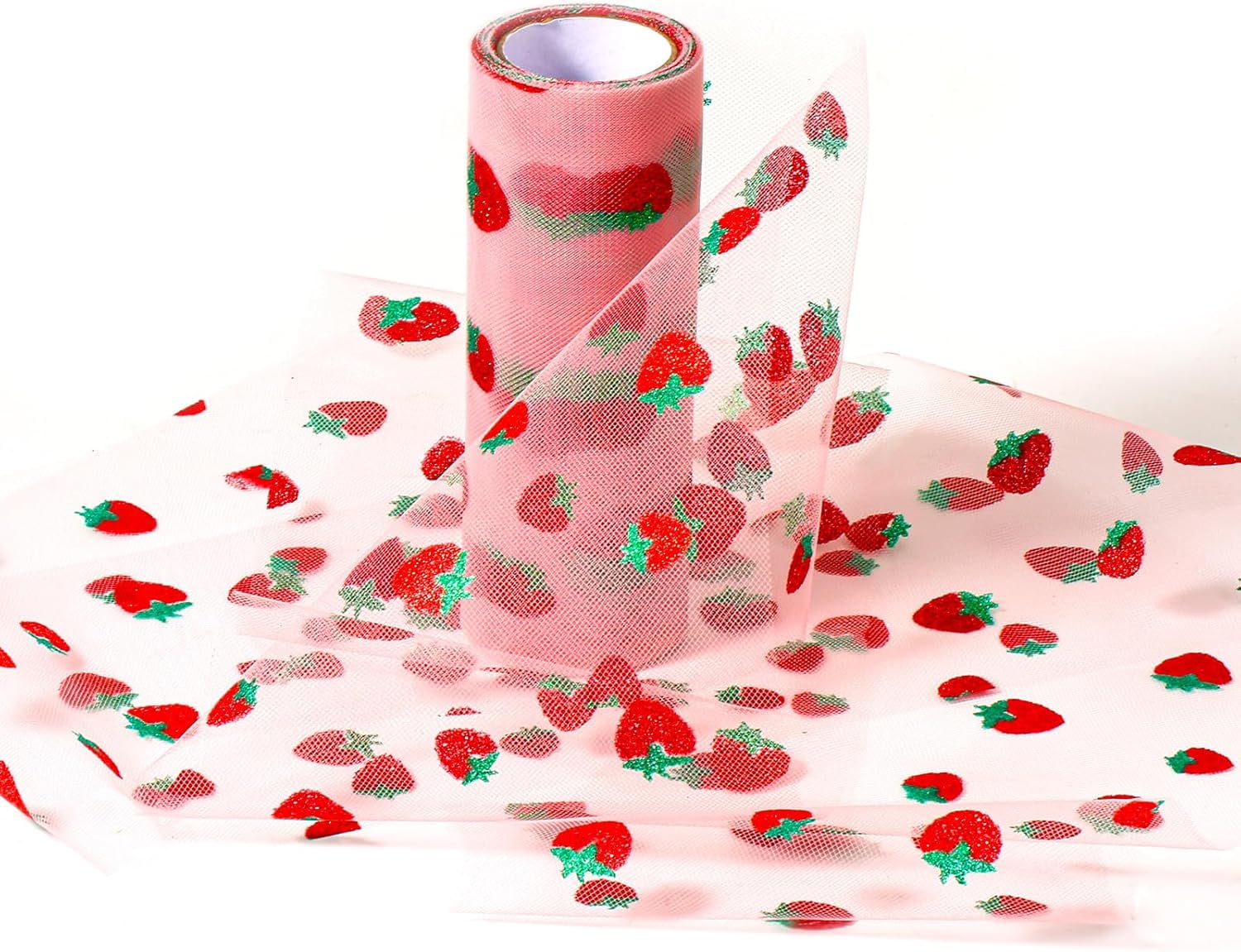 6inx10 Yard (30 Feet) Strawberry Tulle Rolls, Pretty Strawberry Tulle ...