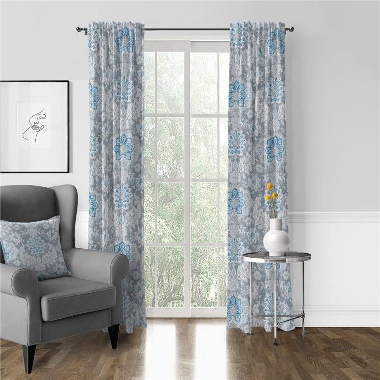 6ix Tailors OSH-MED-SKY-PP-40120-PR 40 x 120 in. Osha Pinch Pleat ...
