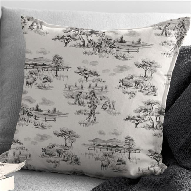 6ix Tailors AUC-DON-GRA-CFT-24SQ 24 in. Square Auclair Gray Decorative ...