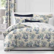 6ix Tailors Maison Toile Coverlet & 2 Pillow Shams Set, Blue - Queen Size - 3 Piece - Walmart.com