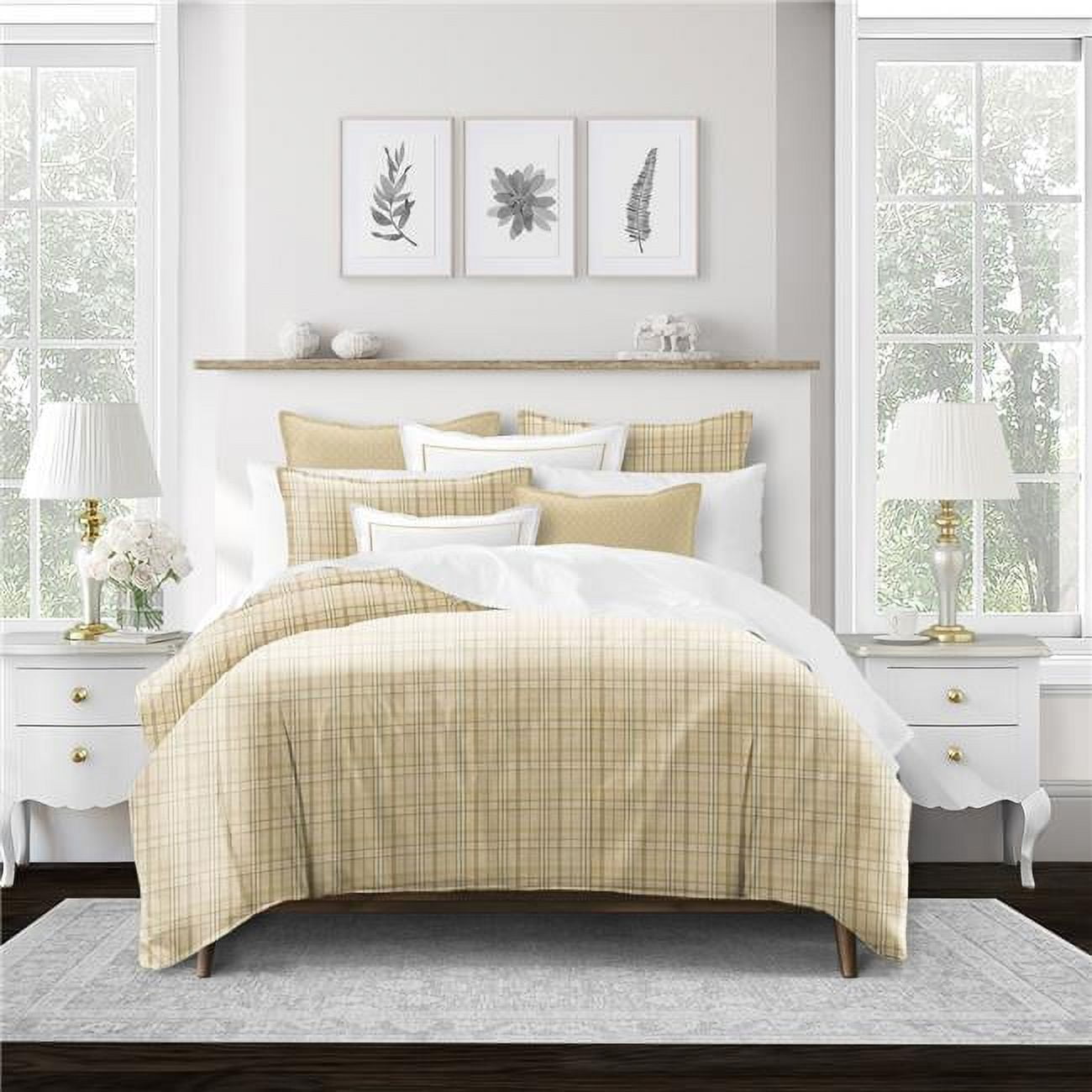 6ix Tailors Bailey Natural California King Coverlet & 2 Pillow Shams ...