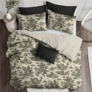 6ix Tailors Maison Toile Coverlet & 2 Pillow Shams Set, Black - Full & Double Size - 3 Piece ...