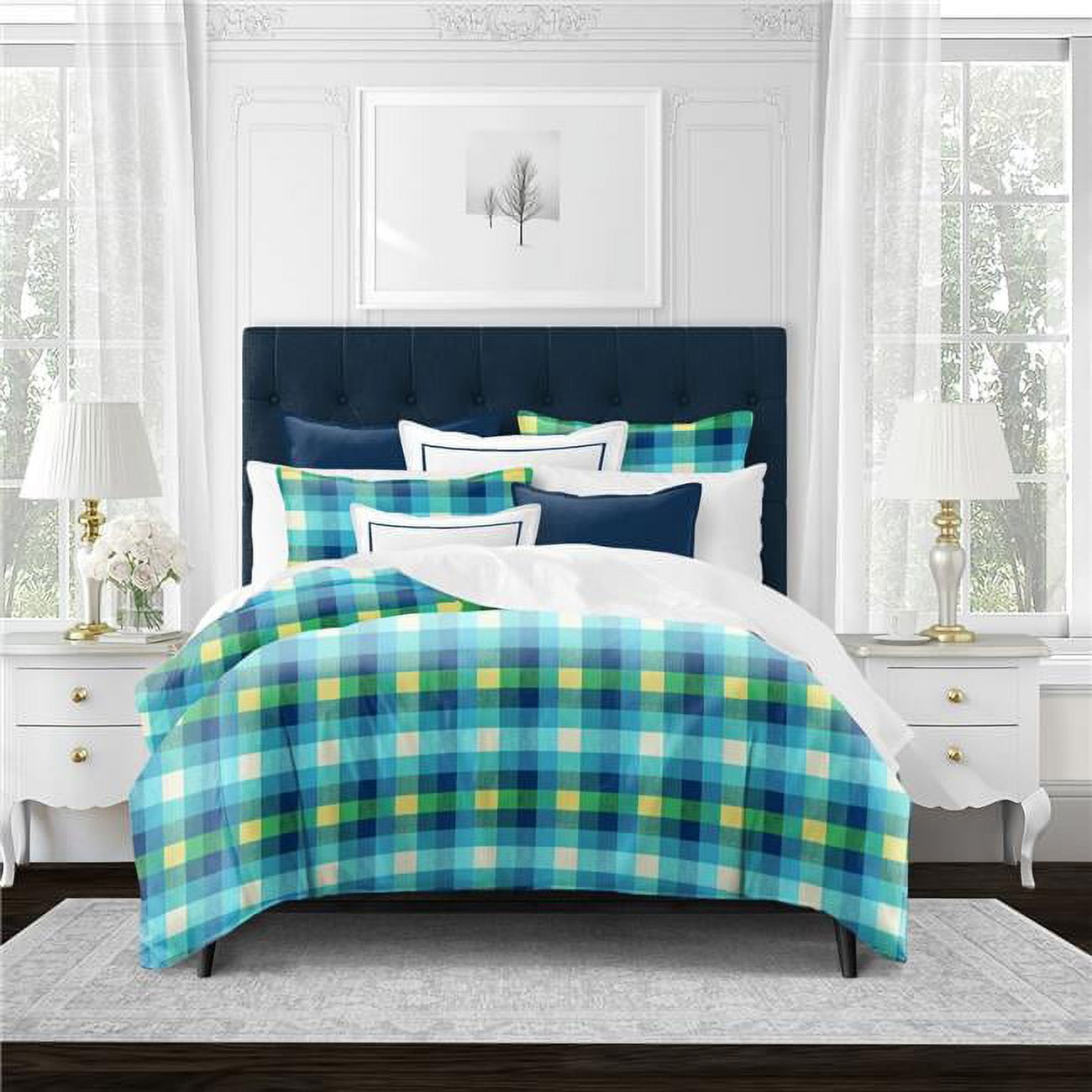 6ix Tailors Cape Cod Seaside King Size Coverlet & 2 Pillow Shams Set ...