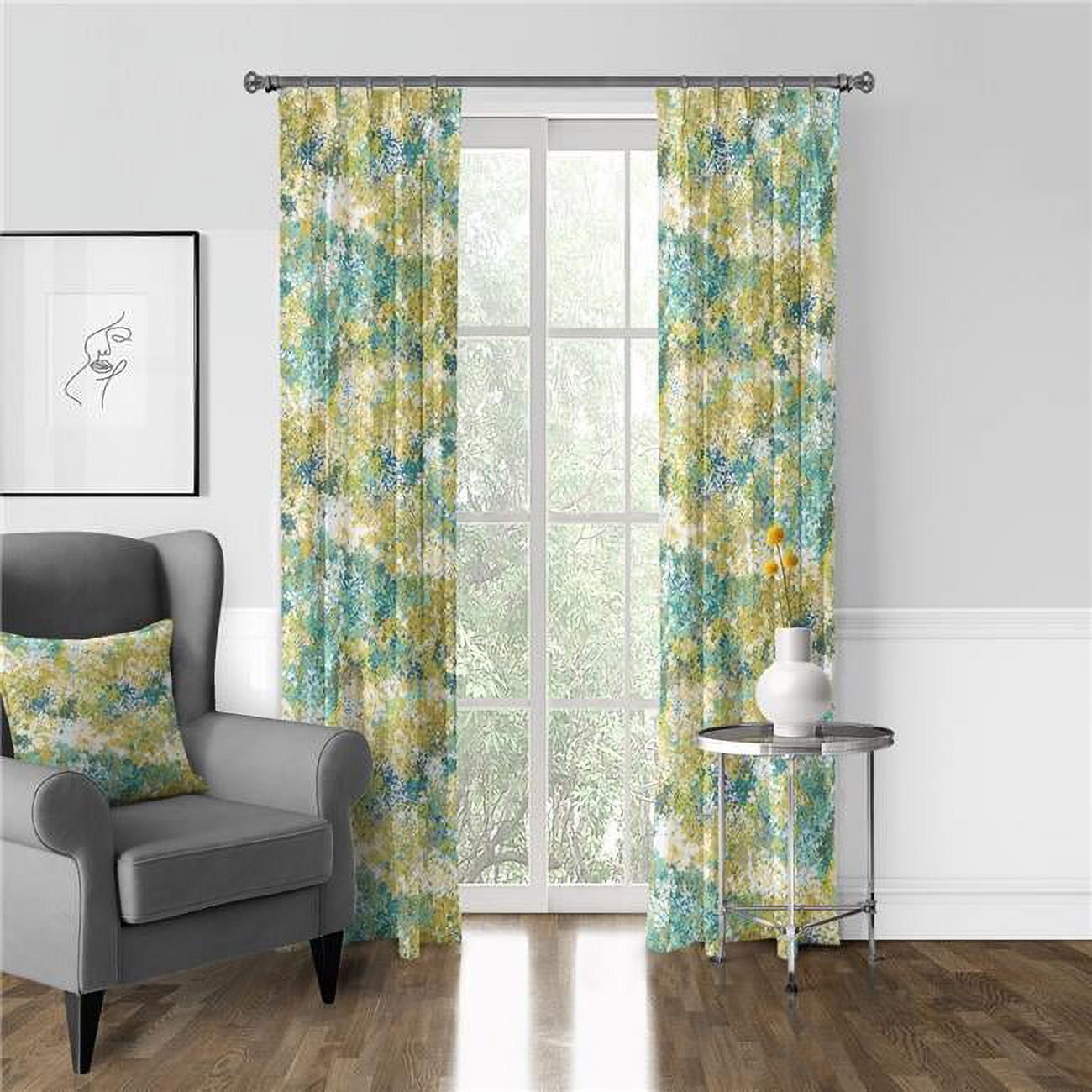 6ix Tailors LAN-SAF-BLU-DP-50144-PR 50 x 144 in. Lantana Blue Pole Top ...