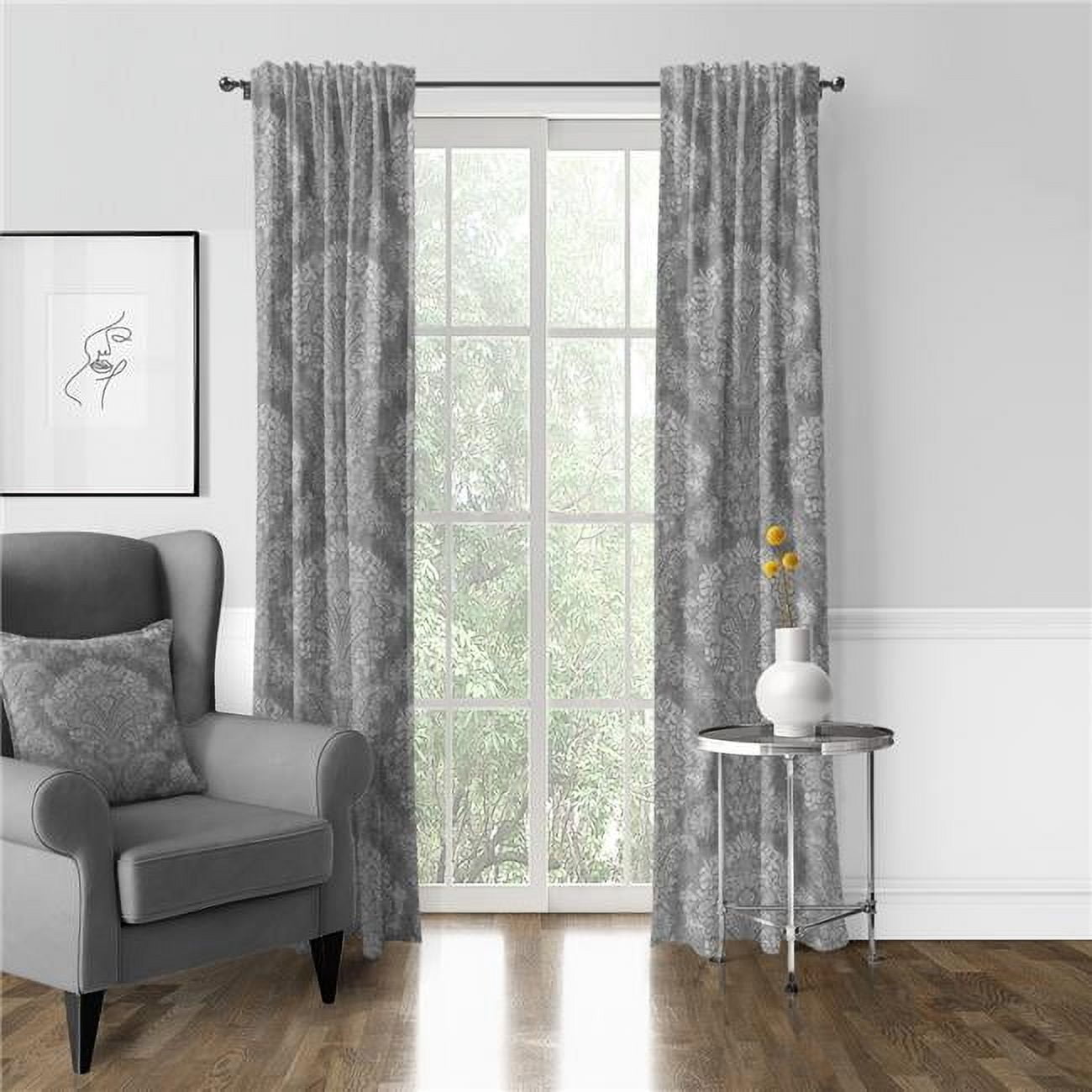 6ix Tailors OPH-ATK-GRA-PP-20120-PR 20 x 120 in. Ophelia Pinch Pleat ...