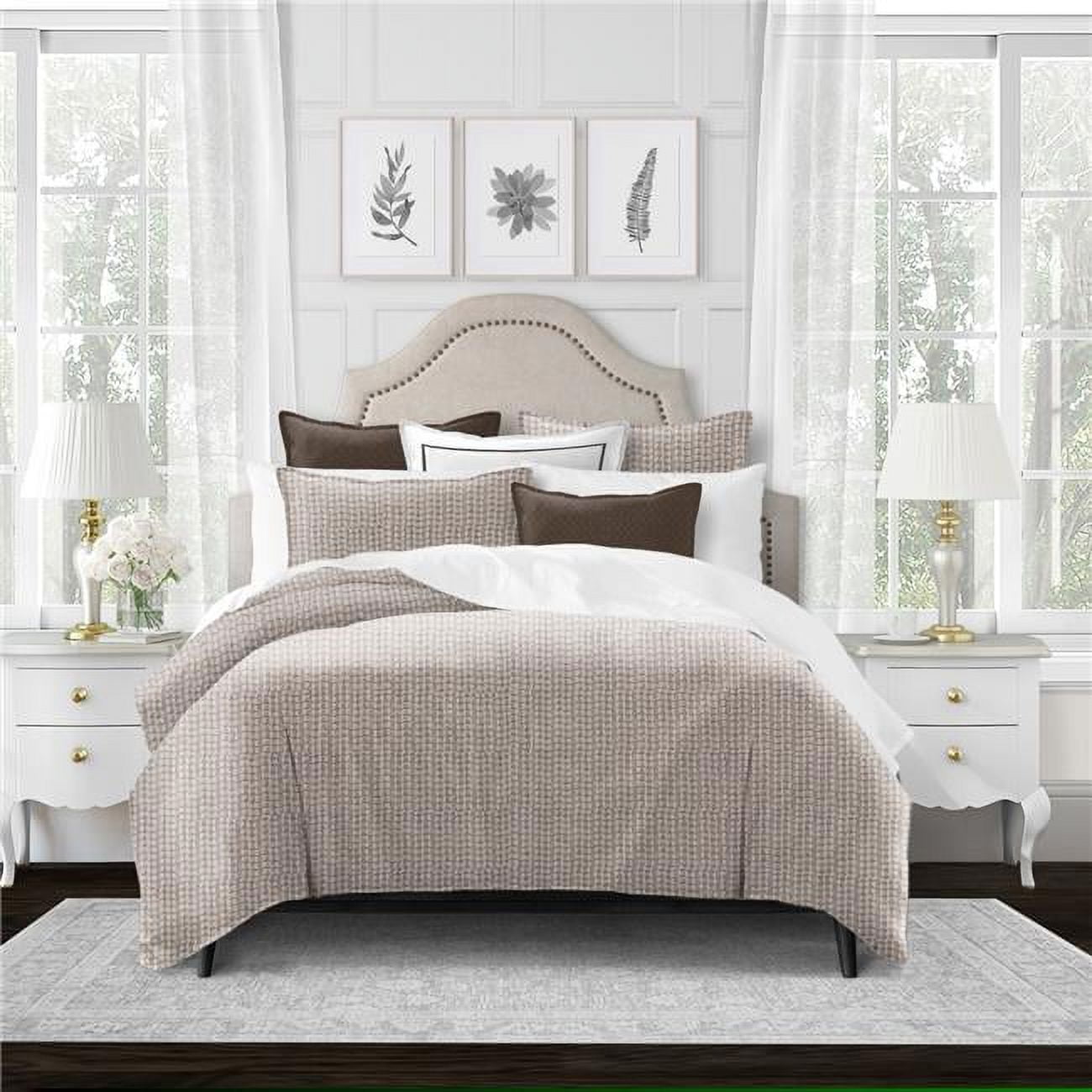 6ix Tailors Pierce Copper Queen Comforter & 2 Pillow Shams Set - 5 ...