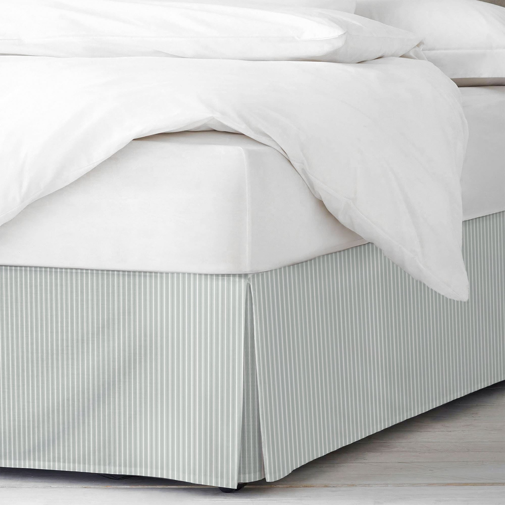6ix Tailors Ruben Stripe Sage Bed Skirt 15" Twin - Walmart.com