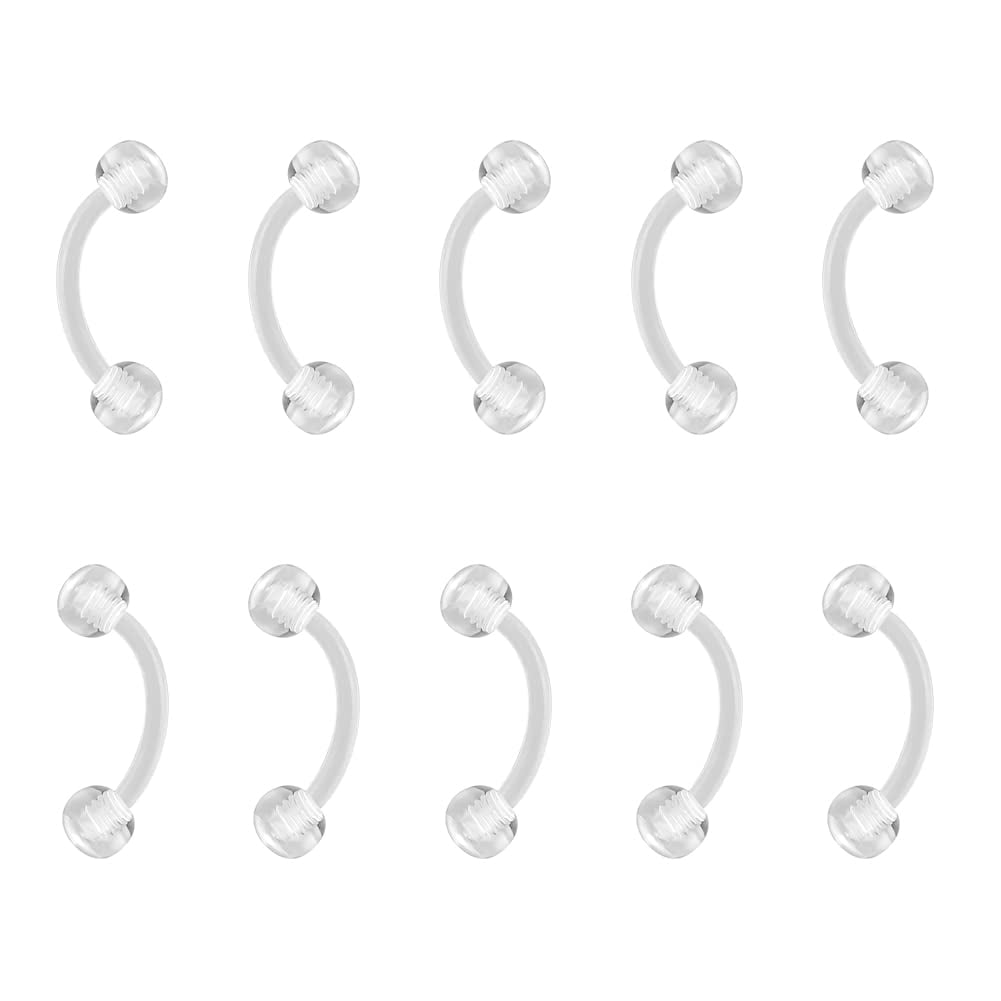 6ixGosh 16g Curved Barbell Bridge Eyebrow Piercing Retainer Jewelry ...