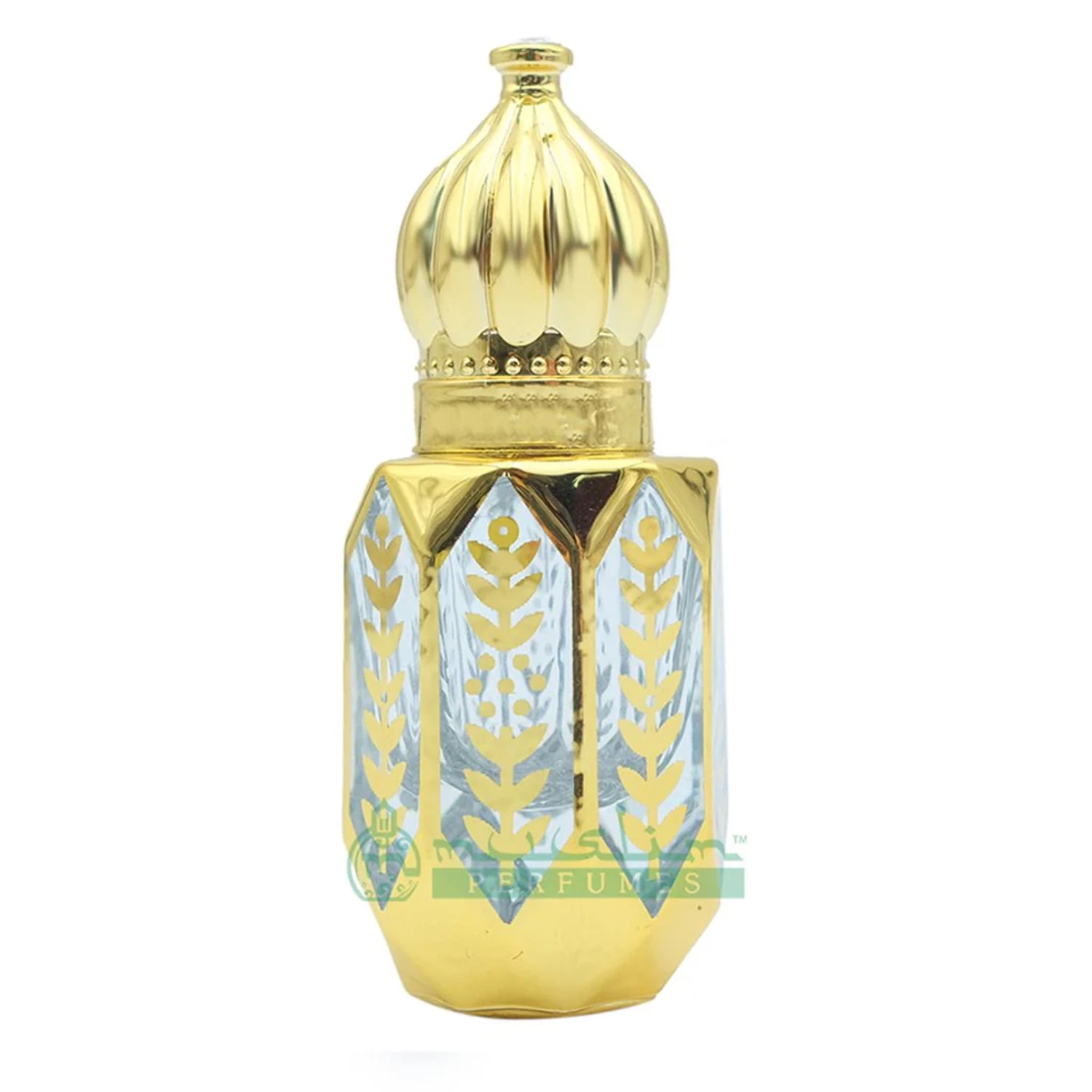 6ml Attar Perfume Bottle | Gold-tone Masjid Dome Glass Dipper Vial ...