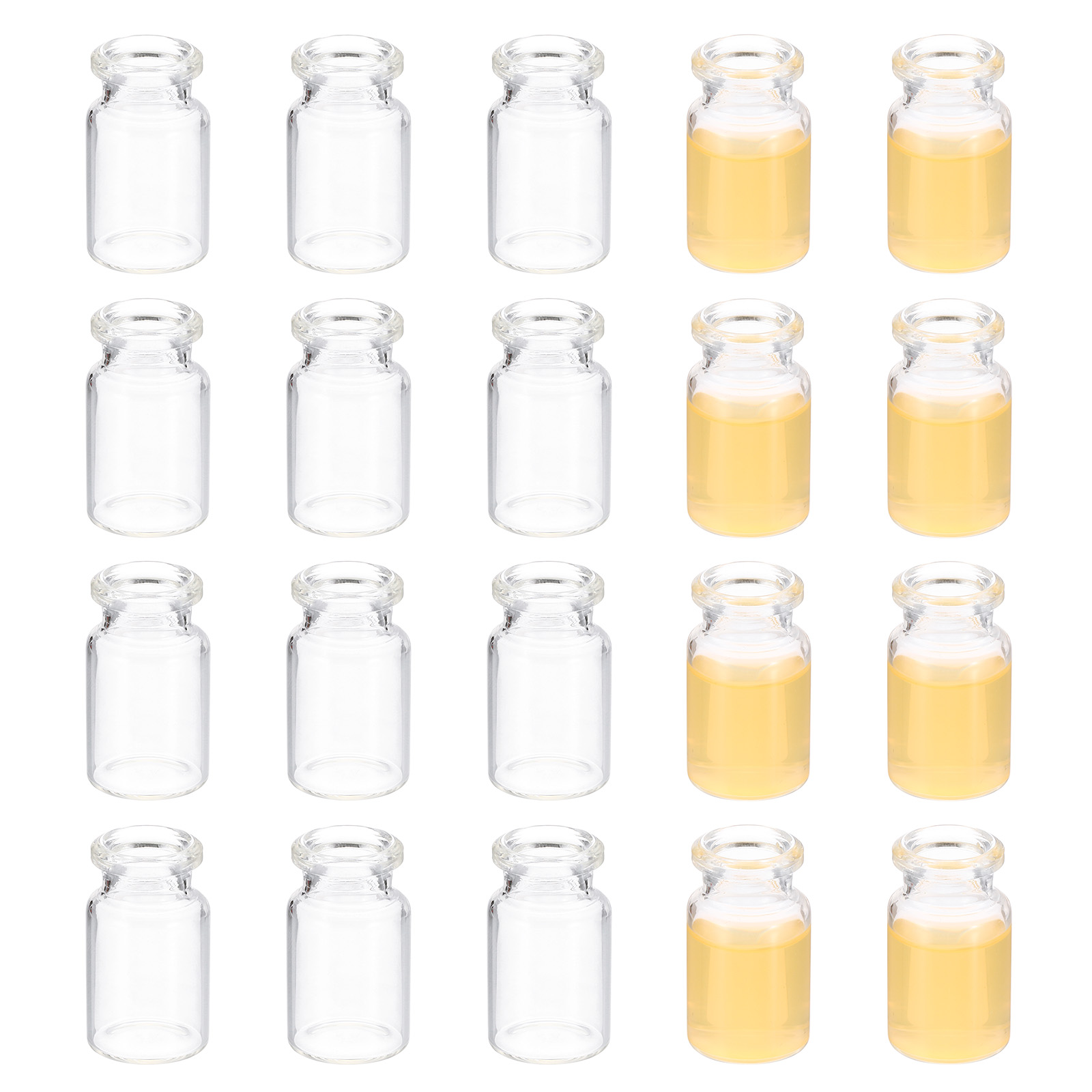 6ml Clear Glass Vials, 100 Pack Headspace Vial Crimp-Top Flat Bottom ...