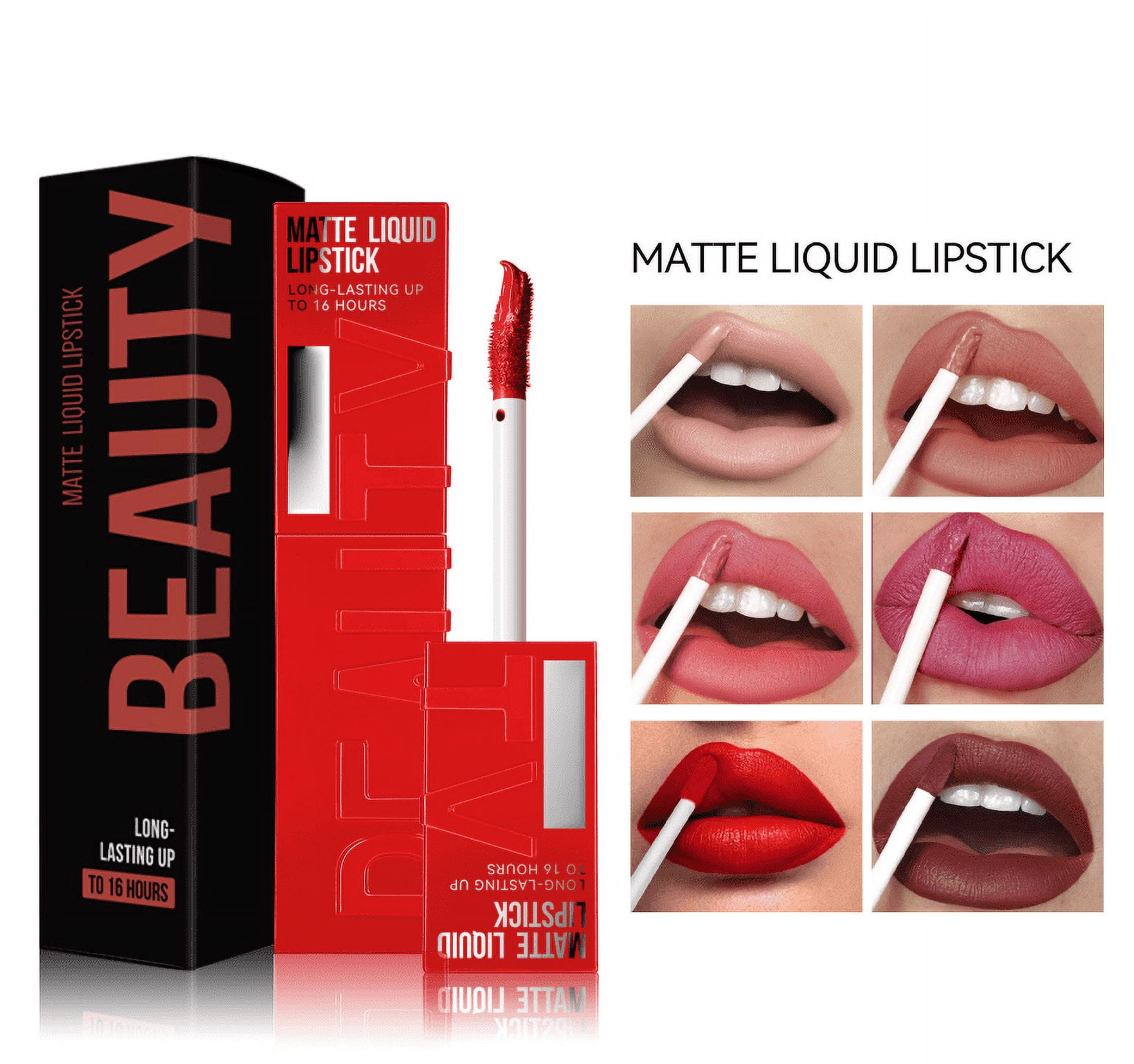 6ml Liquid Lipstick - Highly Pigmented, 16H Wear, Super Velvet, Non ...