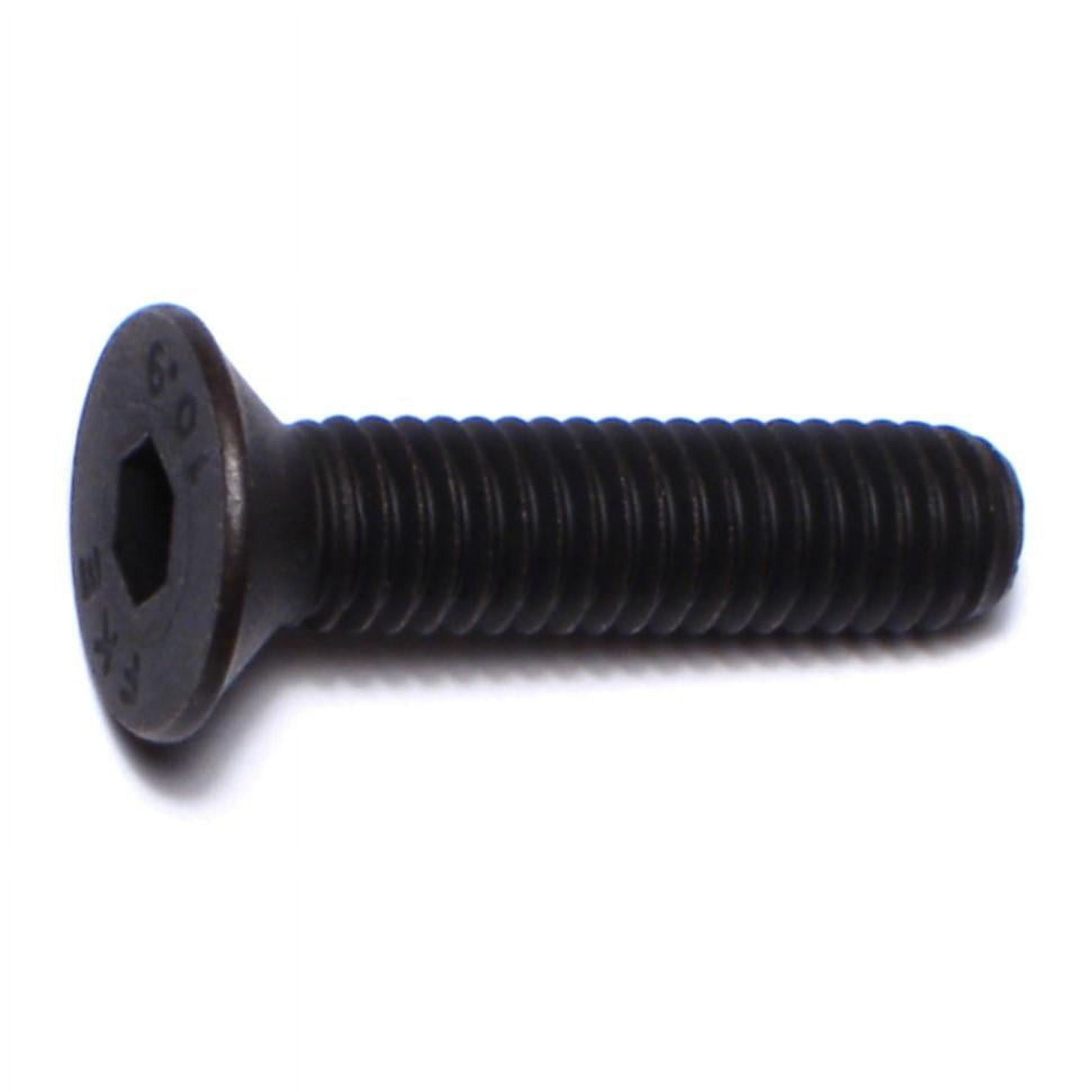 6mm-1.0 x 25mm Black Oxide Class 10.9 Steel Coarse Thread Flat Head Hex ...