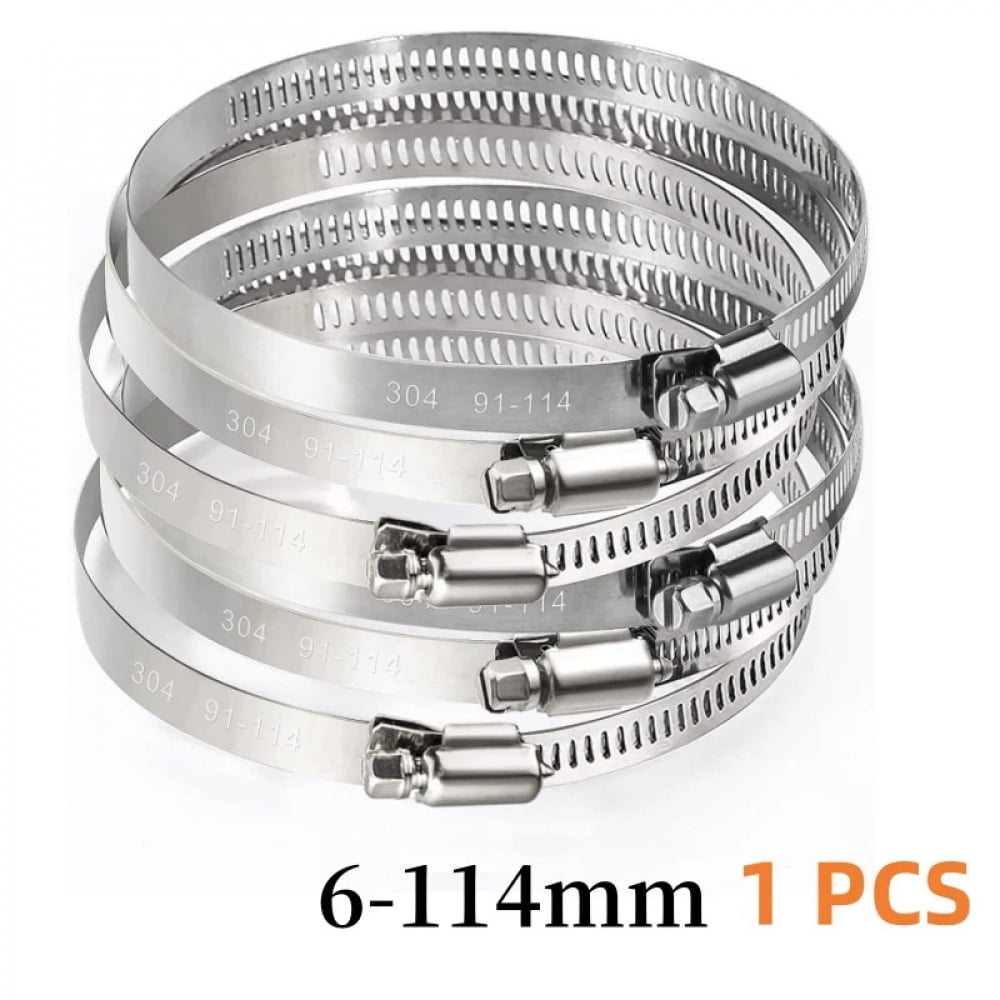 6mm ~ 114mm Stainless Steel Drive Hose Clamps Adjustable Water Pipe Tri ...