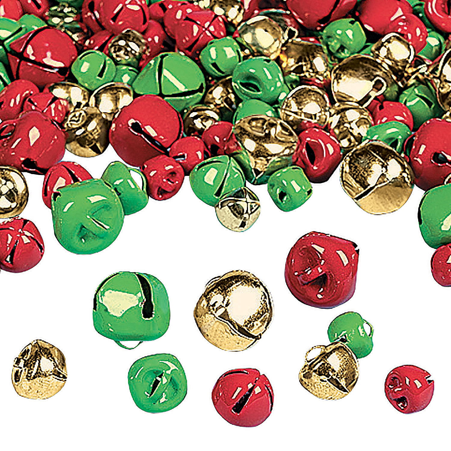 Christmas Jingle Bells, 200 Pc., 6mm - 13mm, Assorted Sizes, Metal, for ...