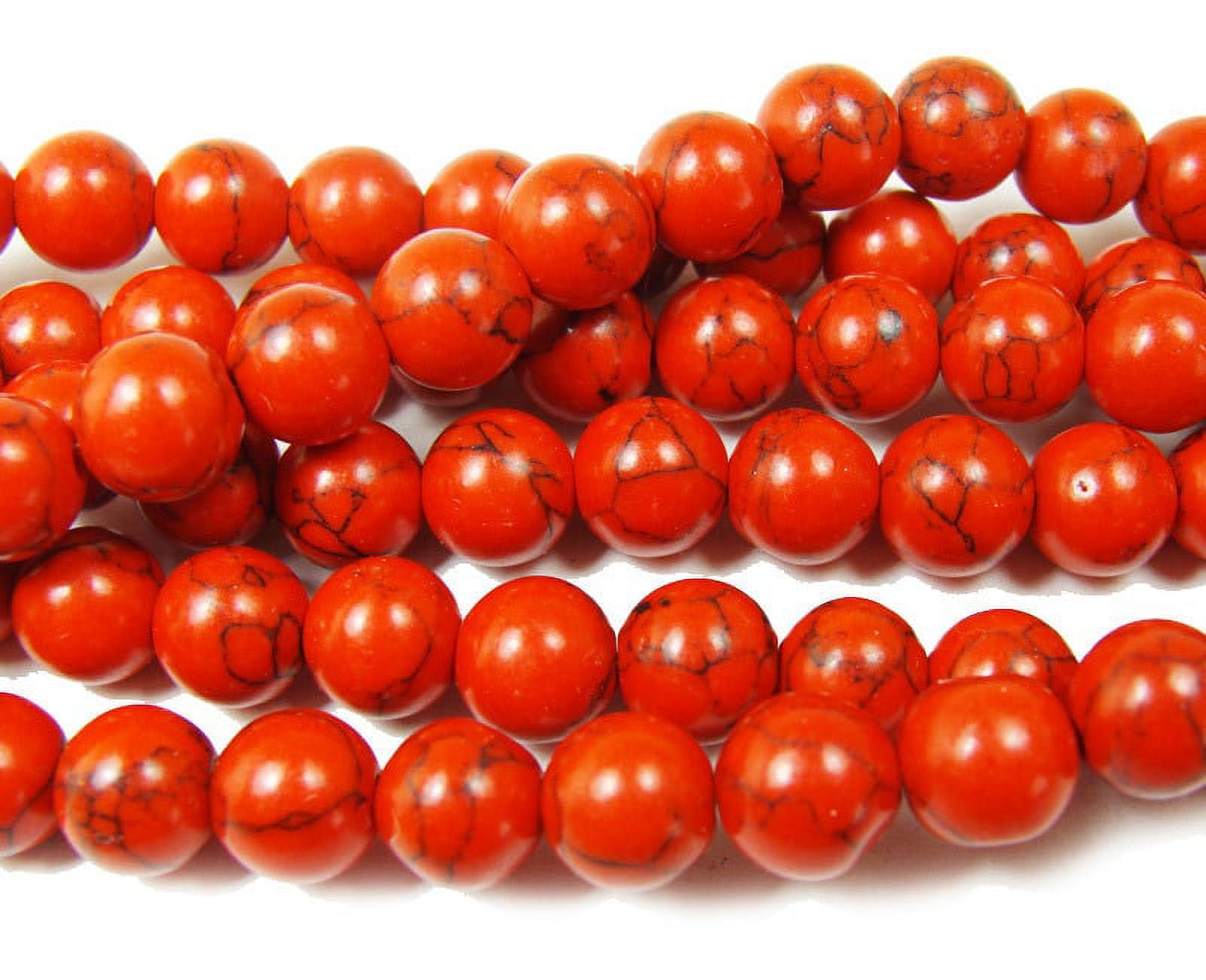 6mm 15.5 Inches Red Howlite Round With Matrix Genuine Gemstone Natural ...