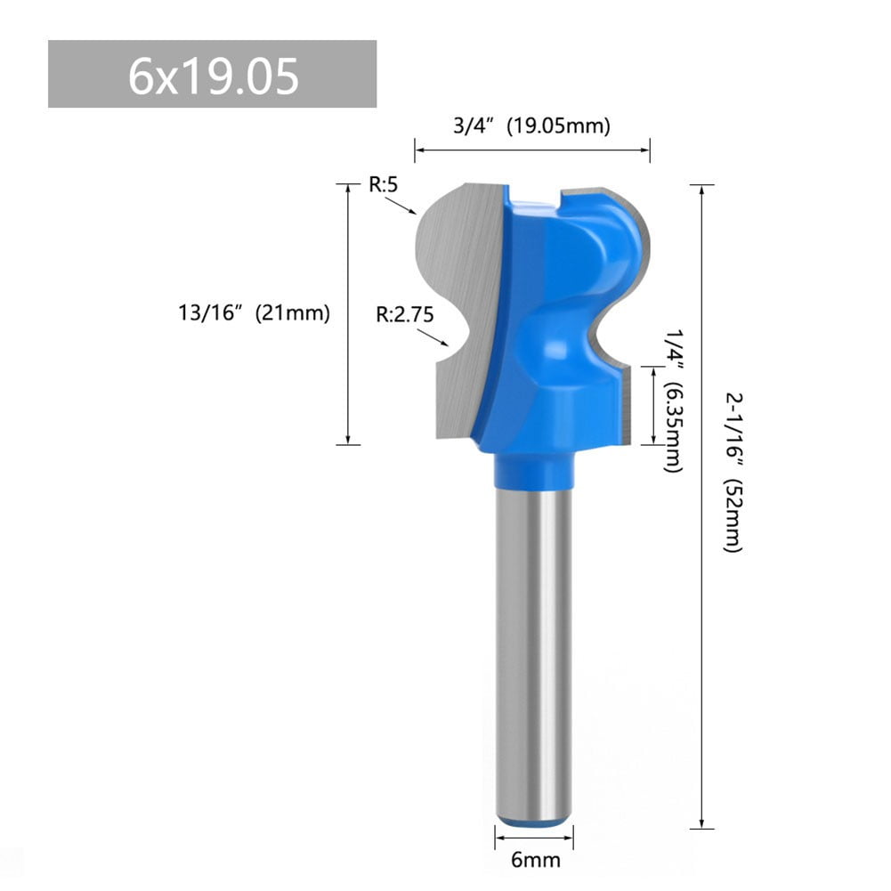 6mm /4\" Double Finger Router Bits for Wood Milling Cutter Industrial ...