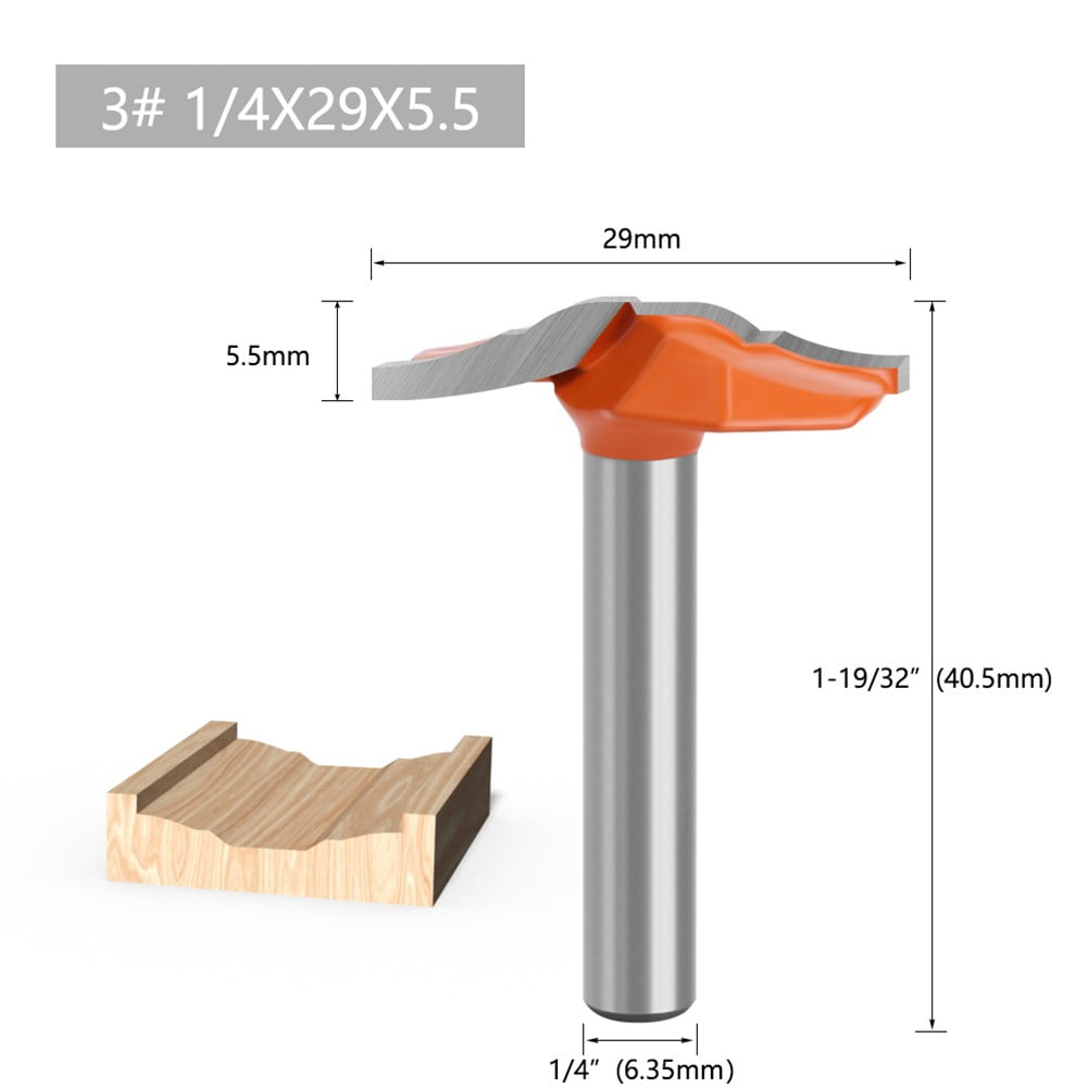 6Mm 6.35Mm Shank Router Wood Carving For Wood Door Cabinet Drill Bit ...