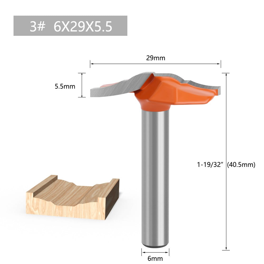 6mm 6.35mm Shank Router Wood Carving For Wood Door Cabinet Drill Bit ...