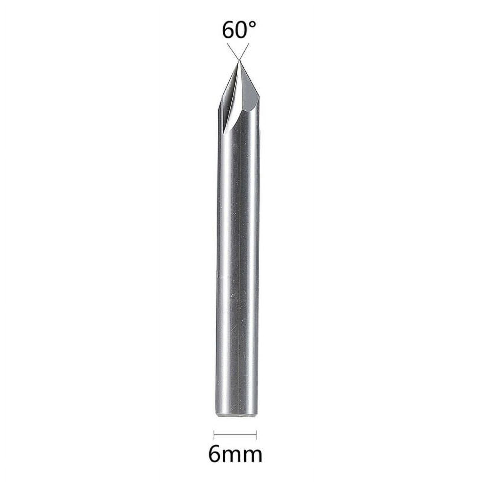 6mm 60 degree 2 Flute Carbide Chamfer Milling Cutter Aluminium Copper ...