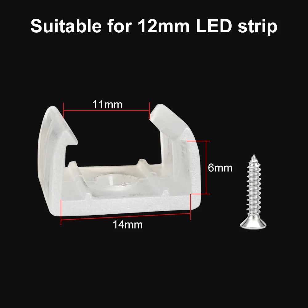 6mm 8mm 12mm 15mm LED Strip Fix Clips Connector With Screws For Fixing ...