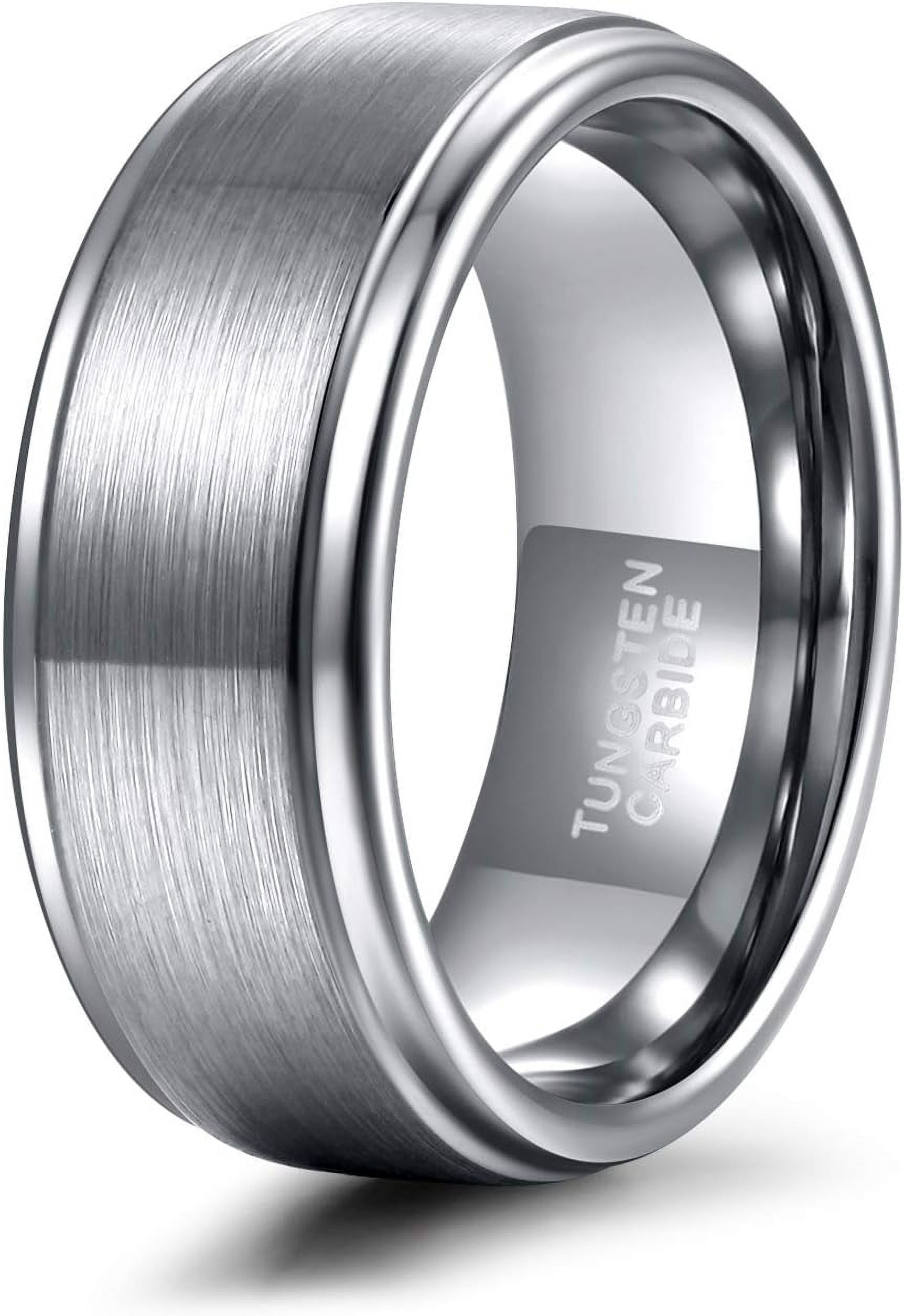 6mm 8mm Silver Tungsten Wedding Ring for Men & Women – Brushed Matte ...