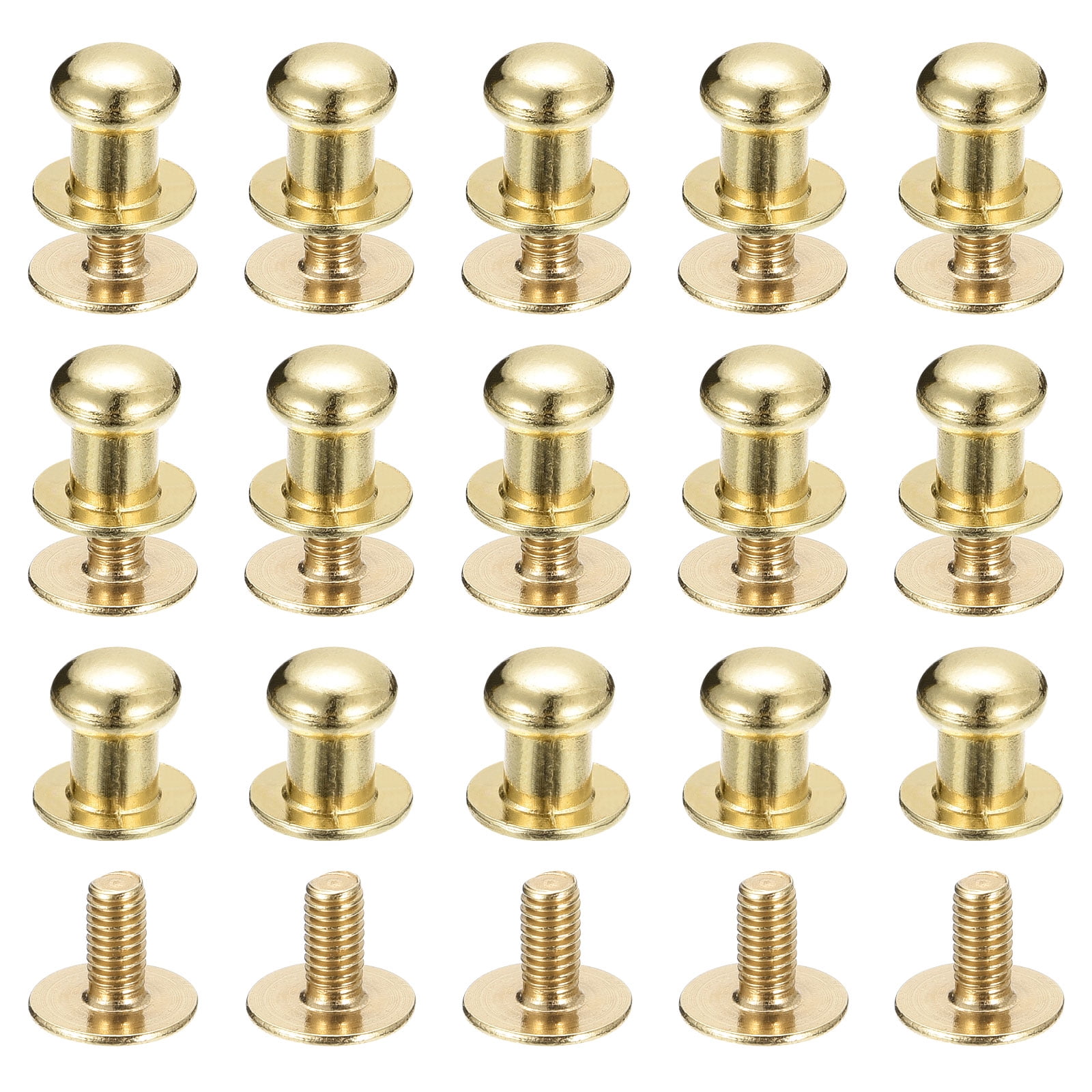 6mm Ball Head Stud Rivets Screw Back, 15Pack Round Head Button Nipple ...