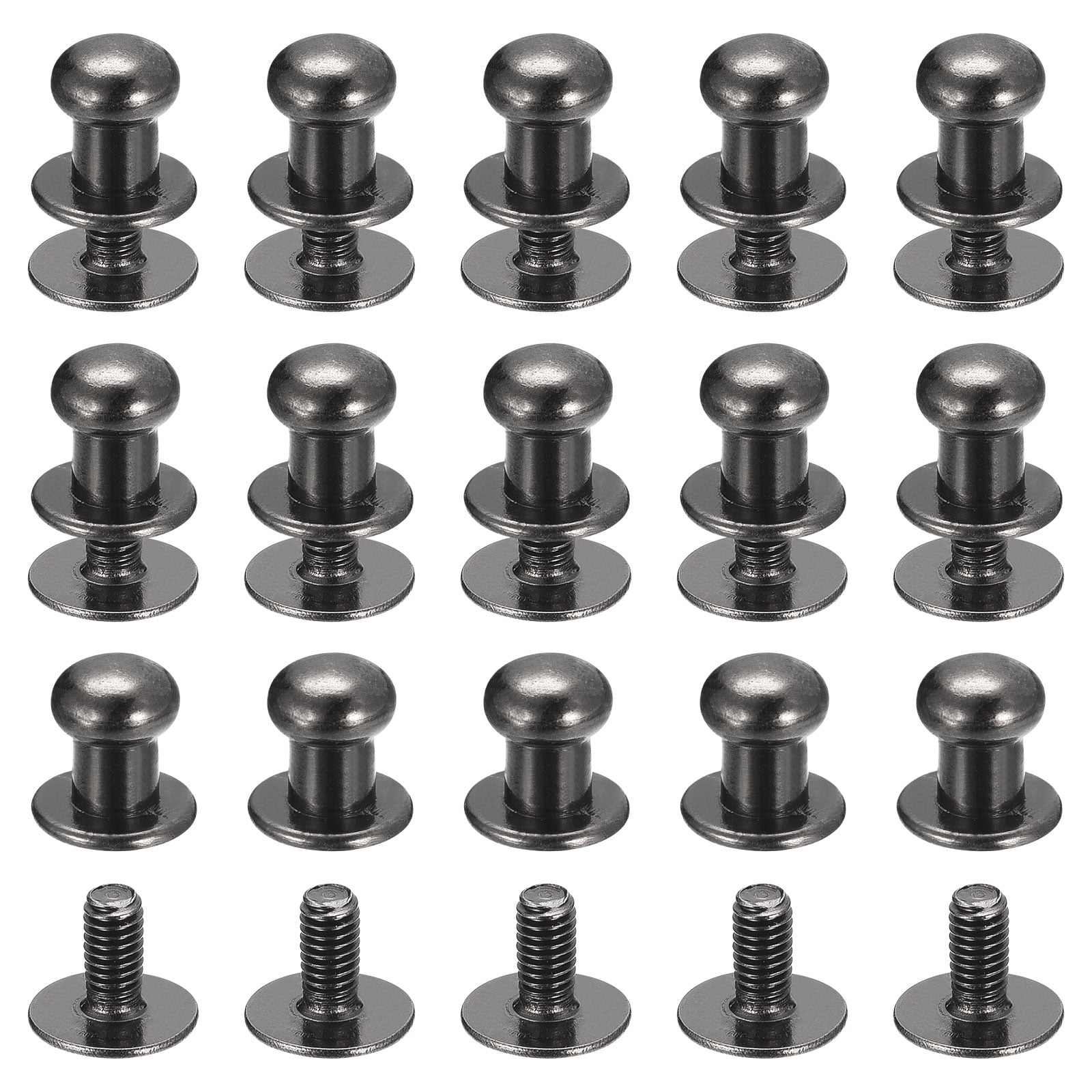 6mm Ball Head Stud Rivets Screw Back, 15Pack Round Head Button Nipple ...