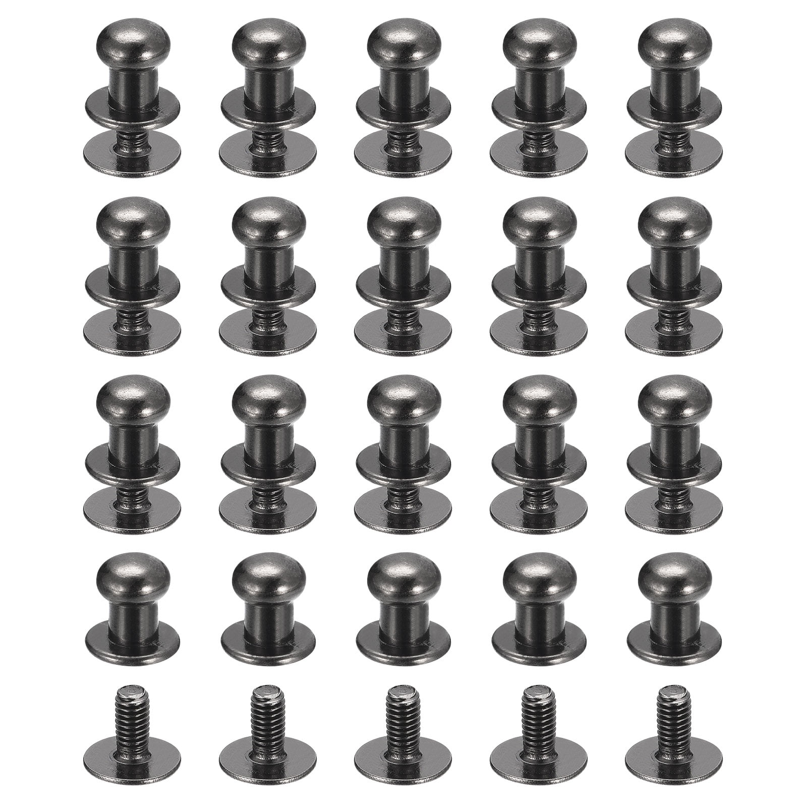 6mm Ball Head Stud Rivets Screw Back, 20Pack Round Head Button Nipple ...
