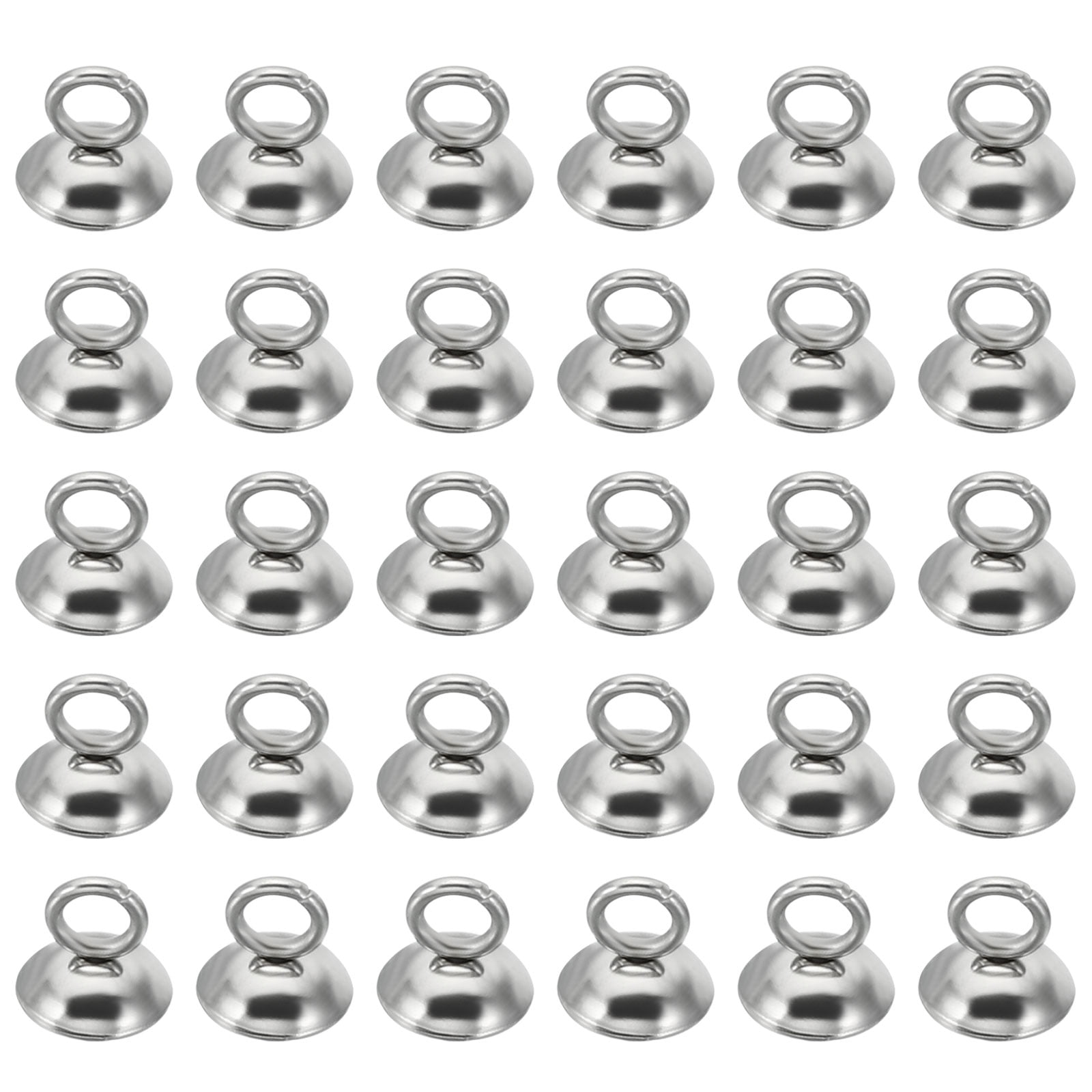 6mm Bead Caps, 50 Pcs Bead Cap Bail Pendant Stainless Steel Ornament ...