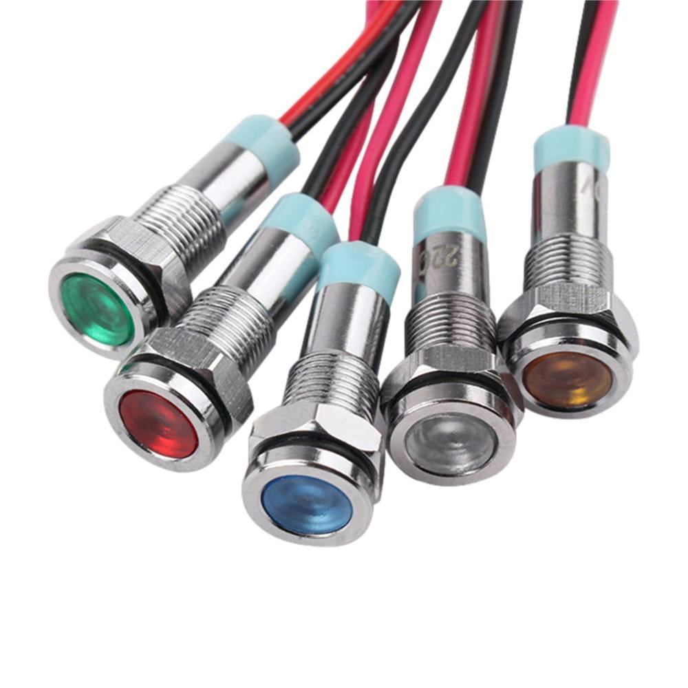 6mm Car 12V LED Indicator Light | Dashboard Panel Warning Symbol Red ...