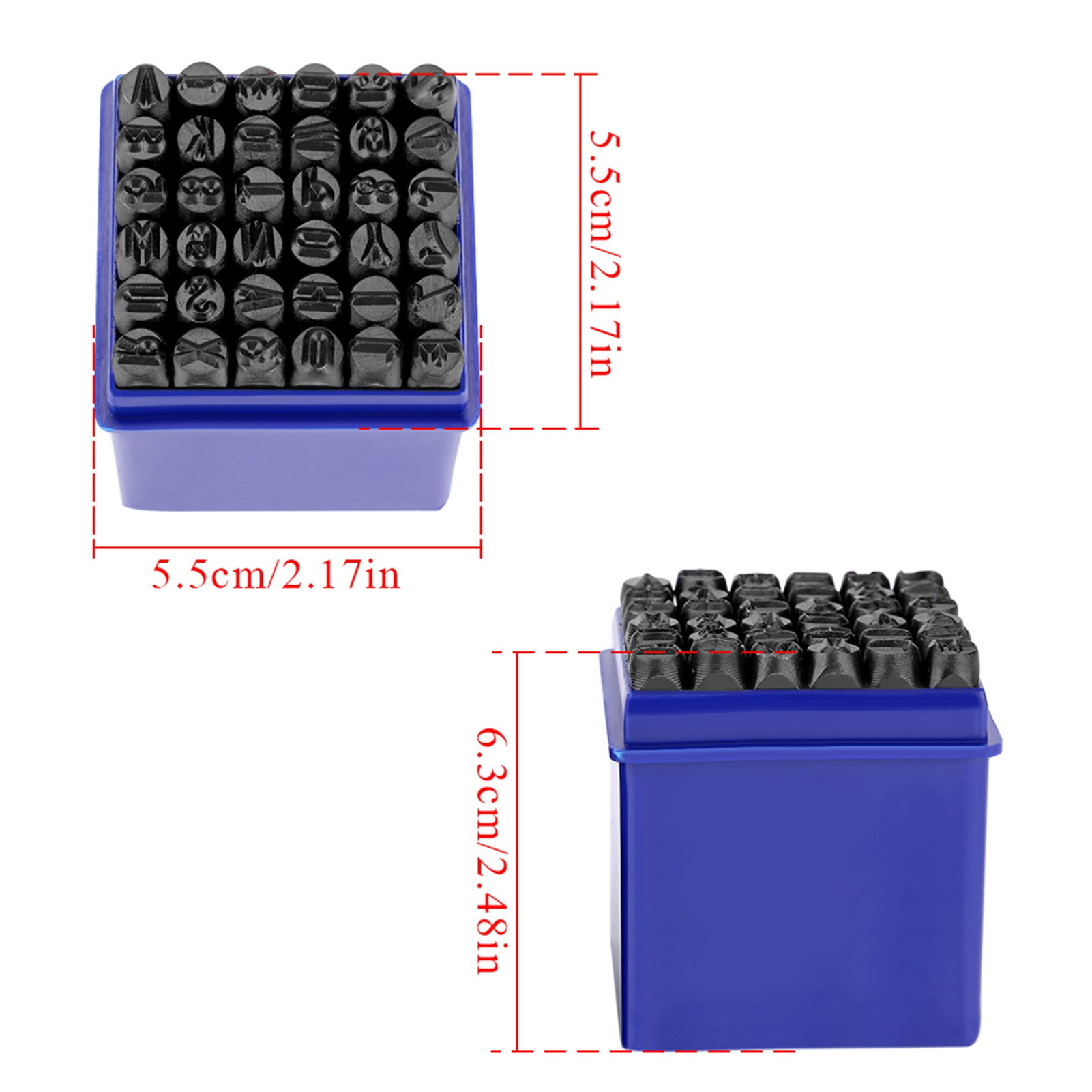 6mm Carbon Steel Number Letter Stamp Set, 36pc Punch Tool For Metal ...