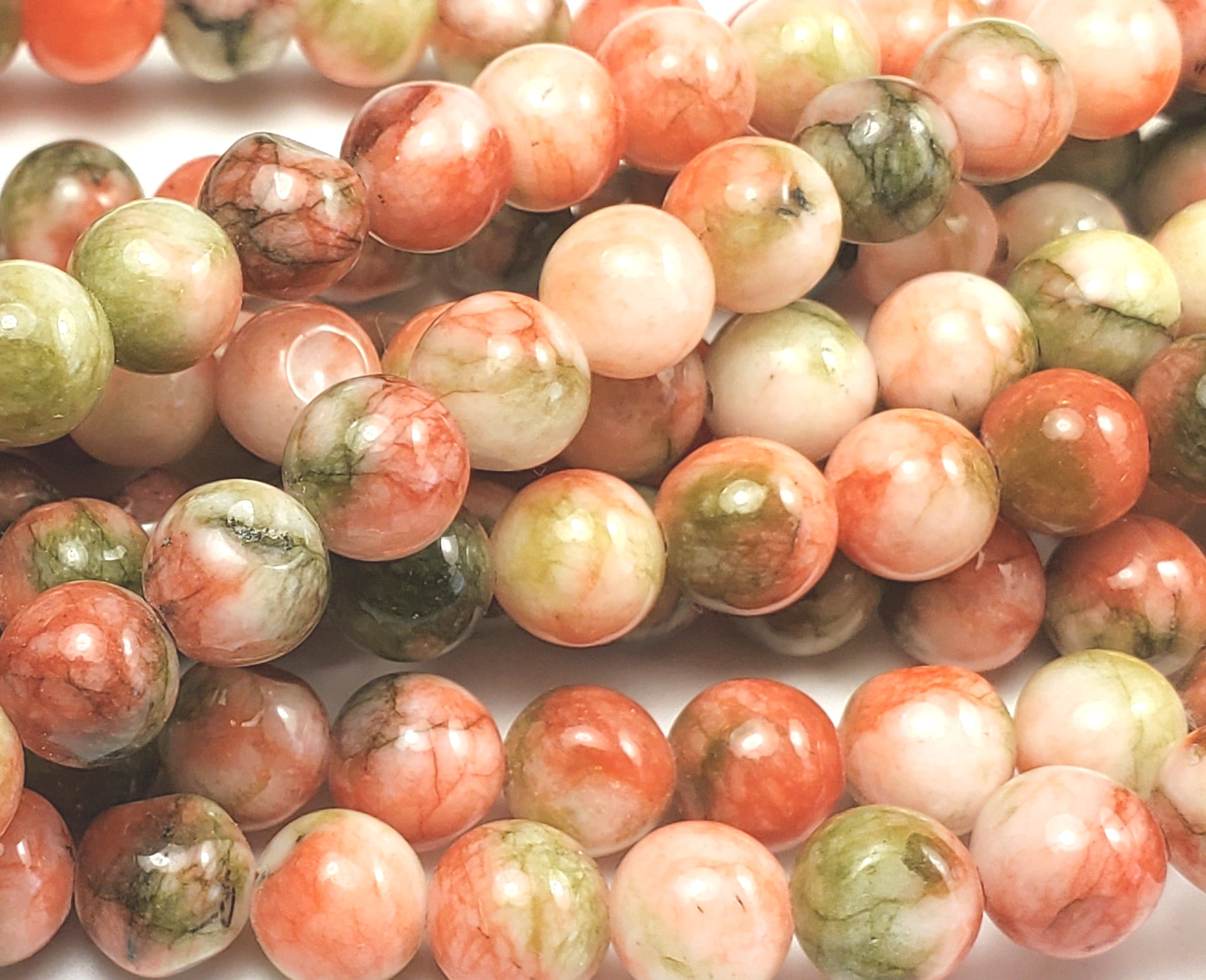 6mm Cherry Blossom Jade Smooth Round Beads Genuine Gemstone Natural ...