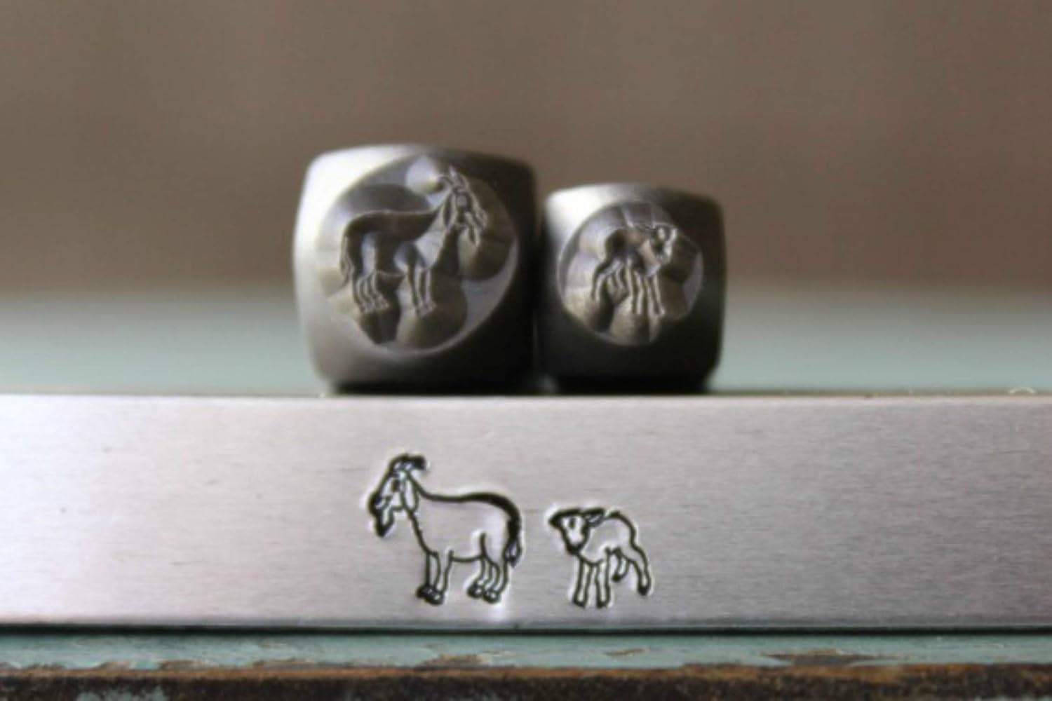 6mm Goat and 4mm Goat Kid Metal Punch Design Jewelry 2 Stamp Set ...