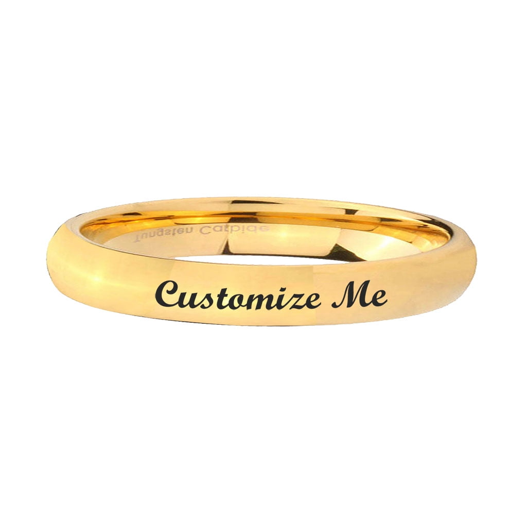 6mm Gold Dome Tungsten Customize Me Rings - Walmart.com